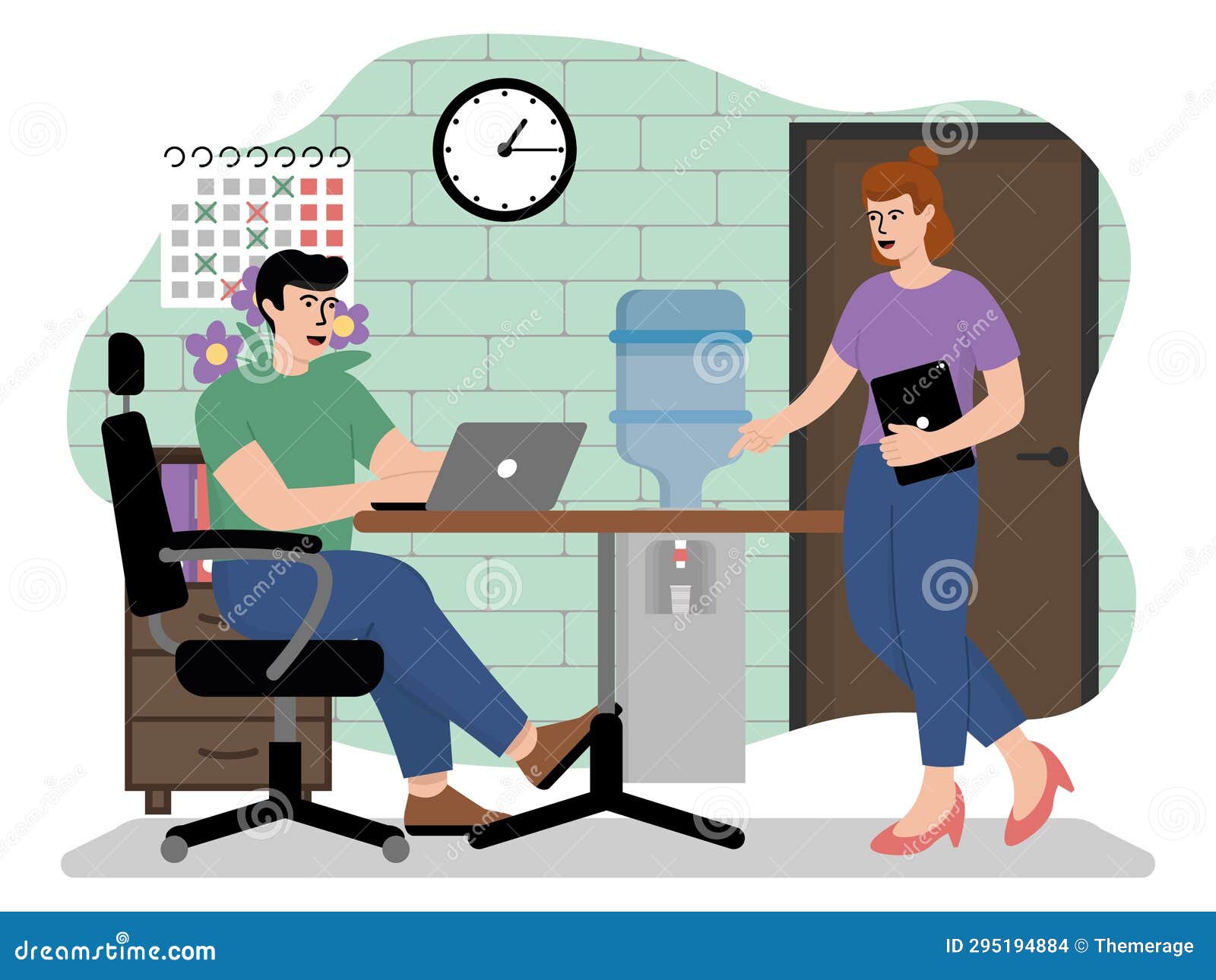 Vector Image of Corporate Team Working Process Stock Illustration ...
