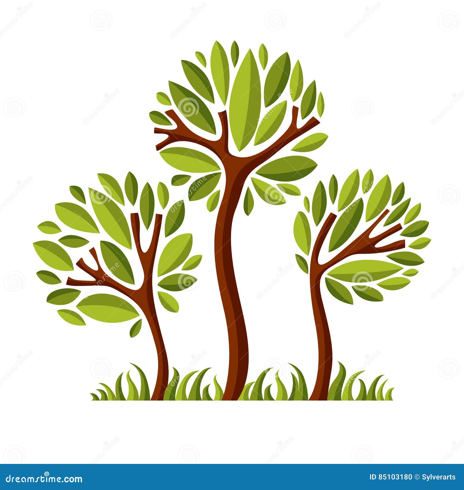 Vector Image of Creative Tree, Nature Concept. Art Symbolic ...