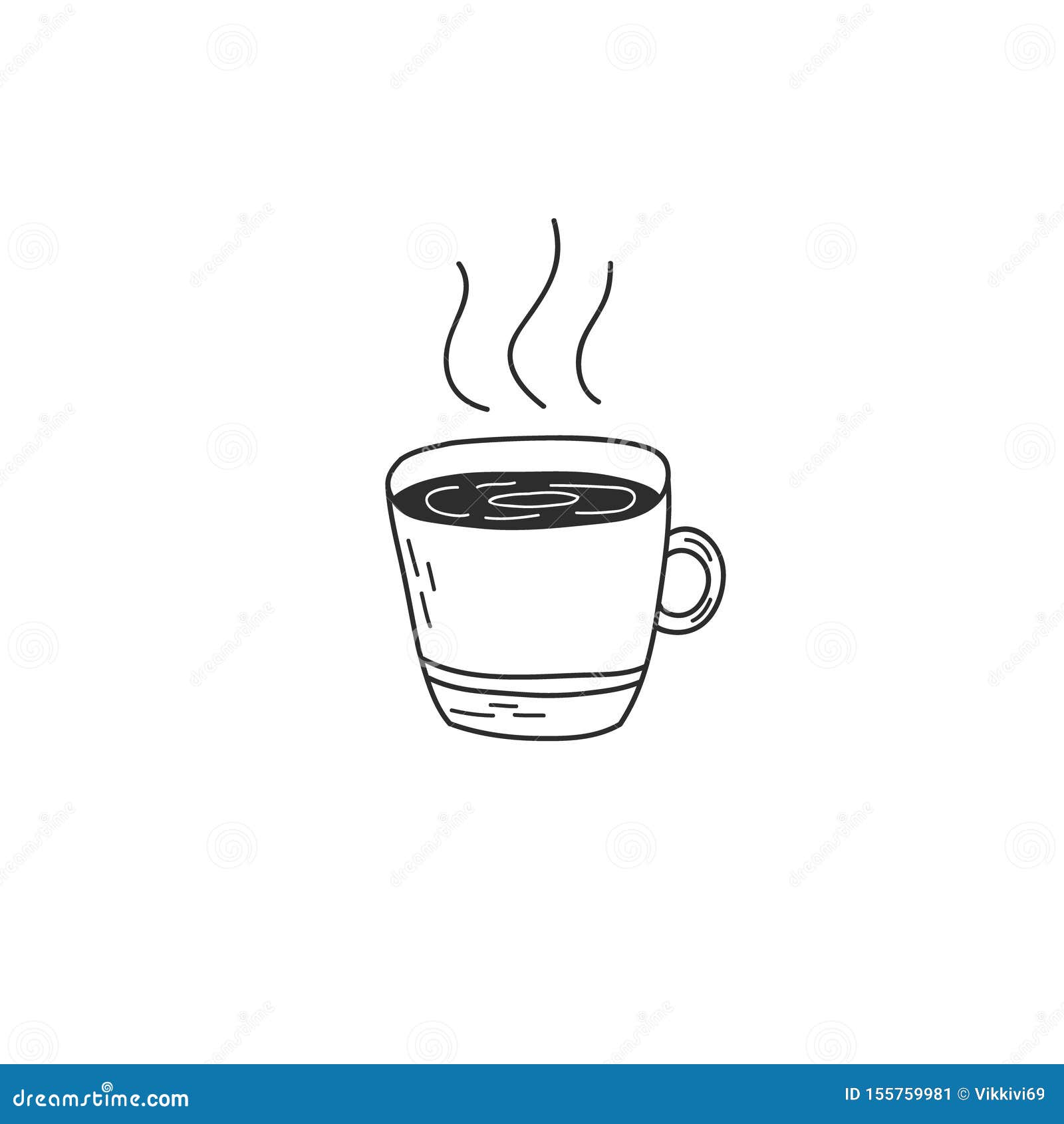 Vector Image of a Cup of Hot Tea. Doodle Drawing. Hand Drawn ...