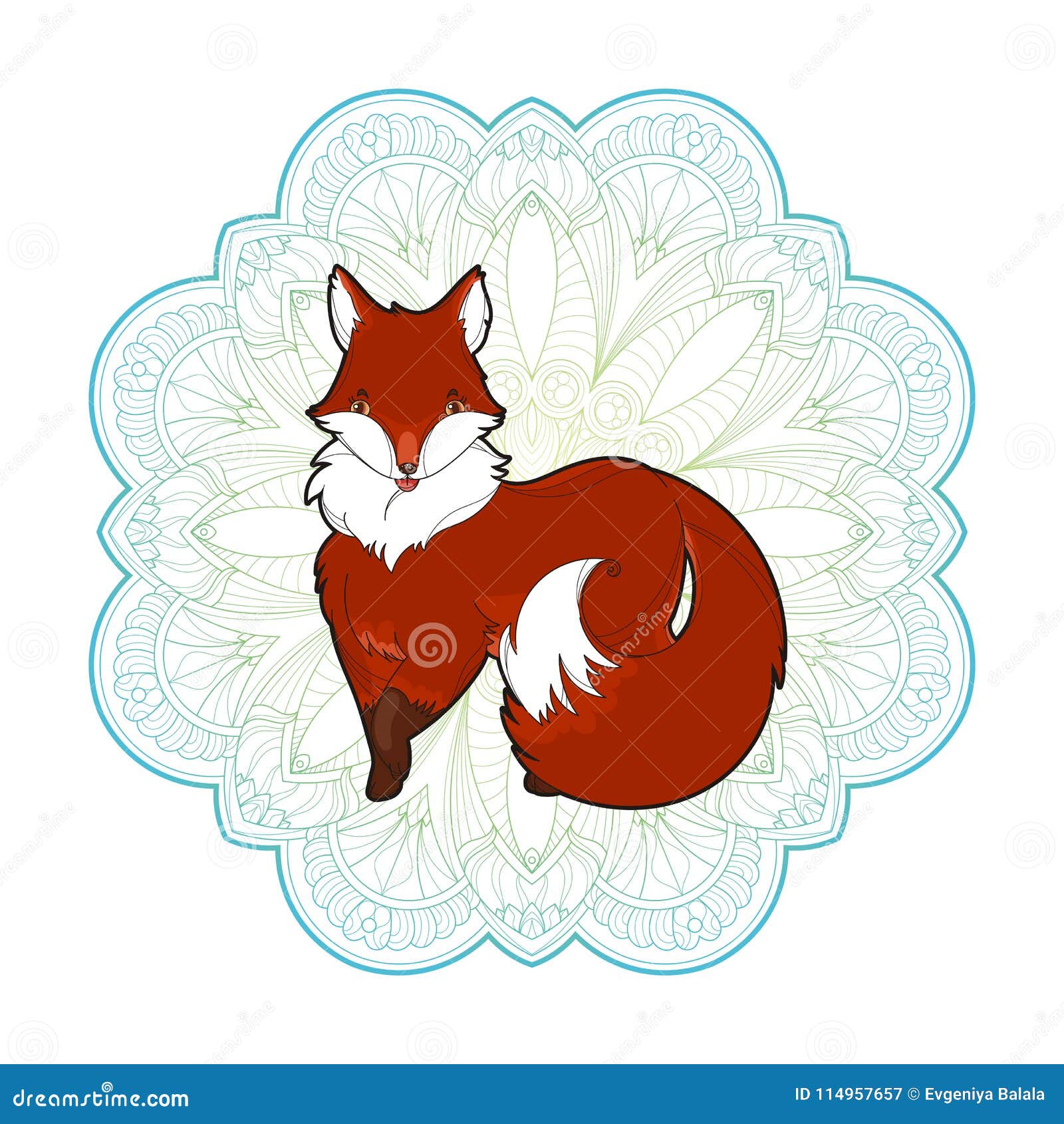 Vector Image of a Cute Fox Design Isolated on a White Background Stock ...
