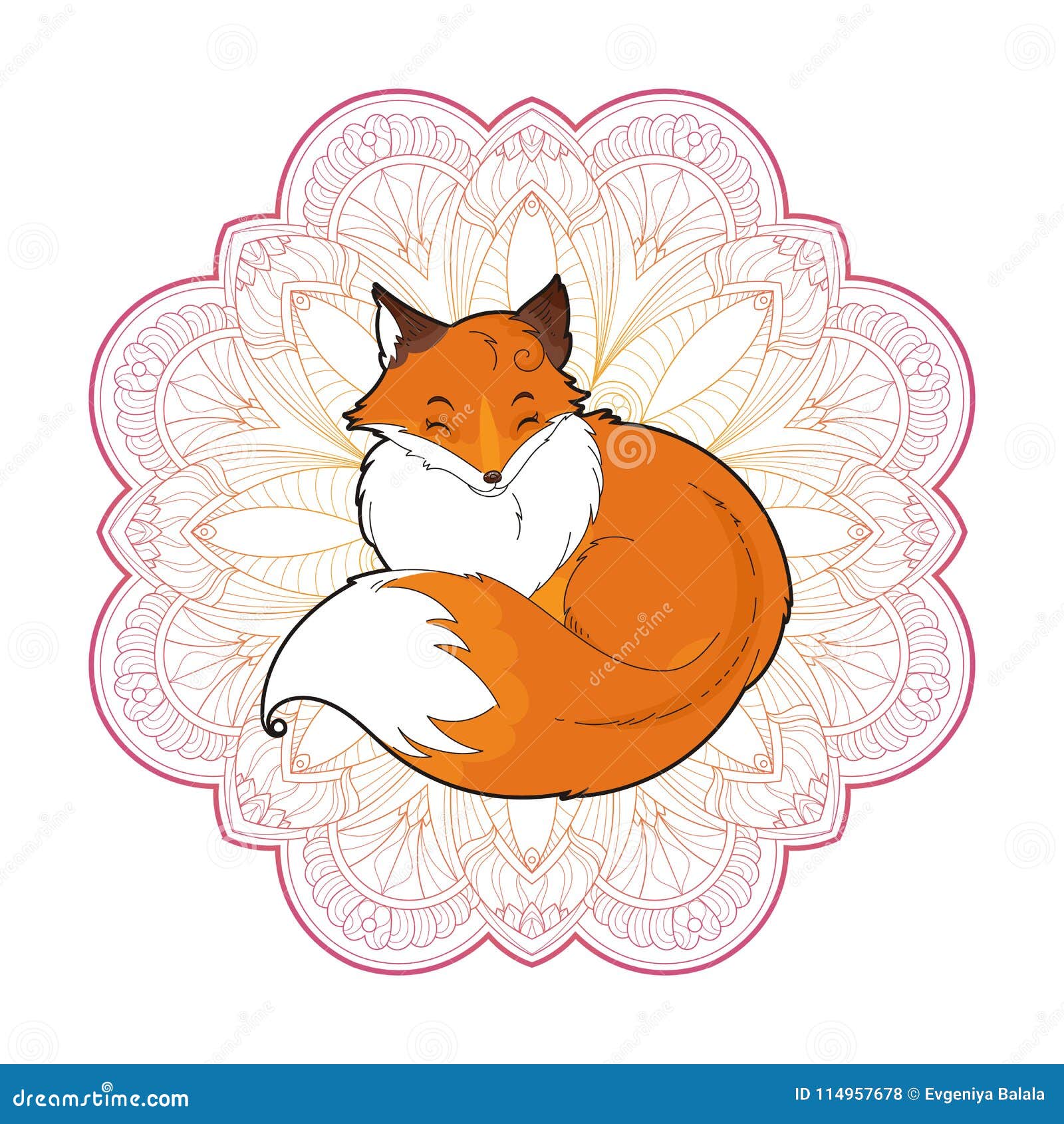 Vector Image of a Cute Fox Design Isolated on a White Background Stock ...