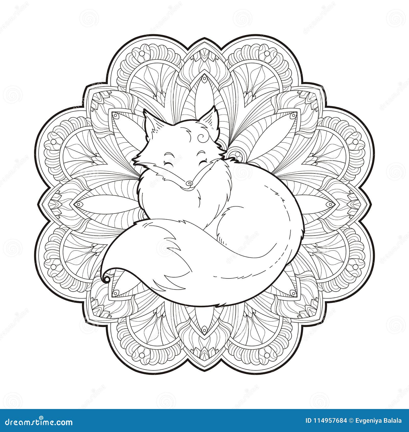 Vector Image of a Cute Fox Design Isolated on a White Background Stock ...