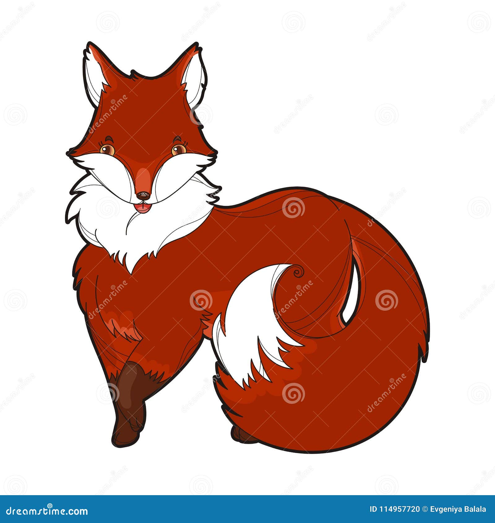 Vector Image of a Cute Fox Design Isolated on a White Background Stock ...