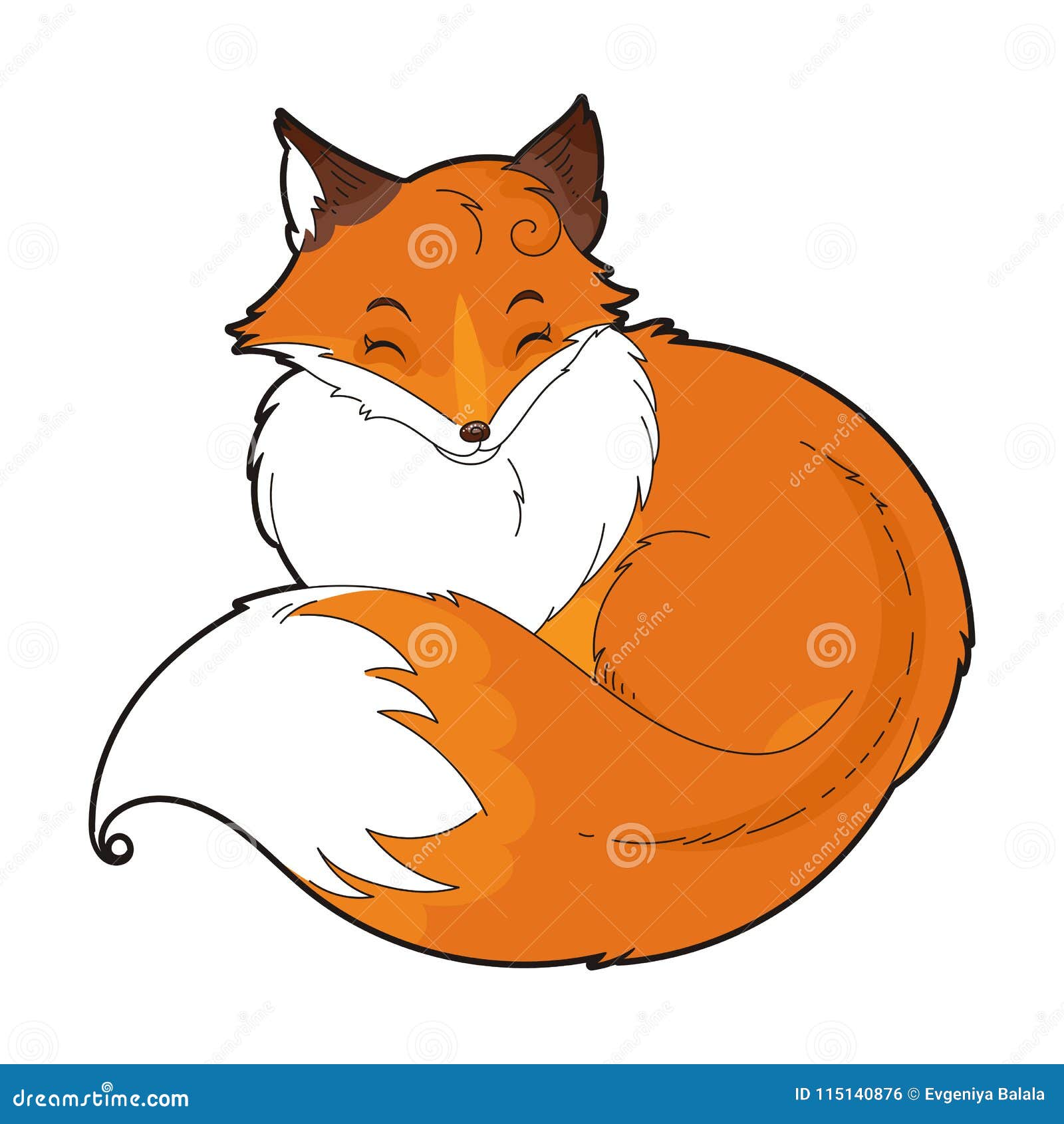 Vector Image of a Cute Fox Design Isolated on a White Background Stock ...