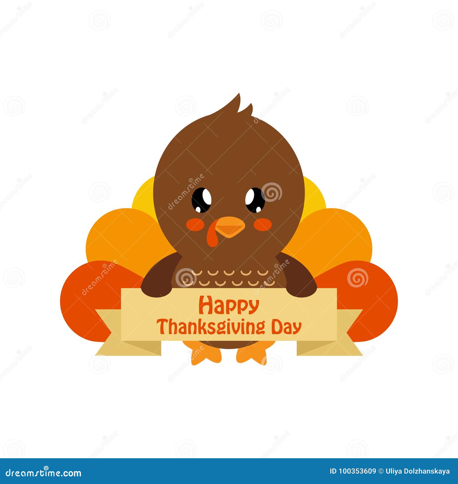 Cute turkey with a sign stock vector. Illustration of graphic - 100353609