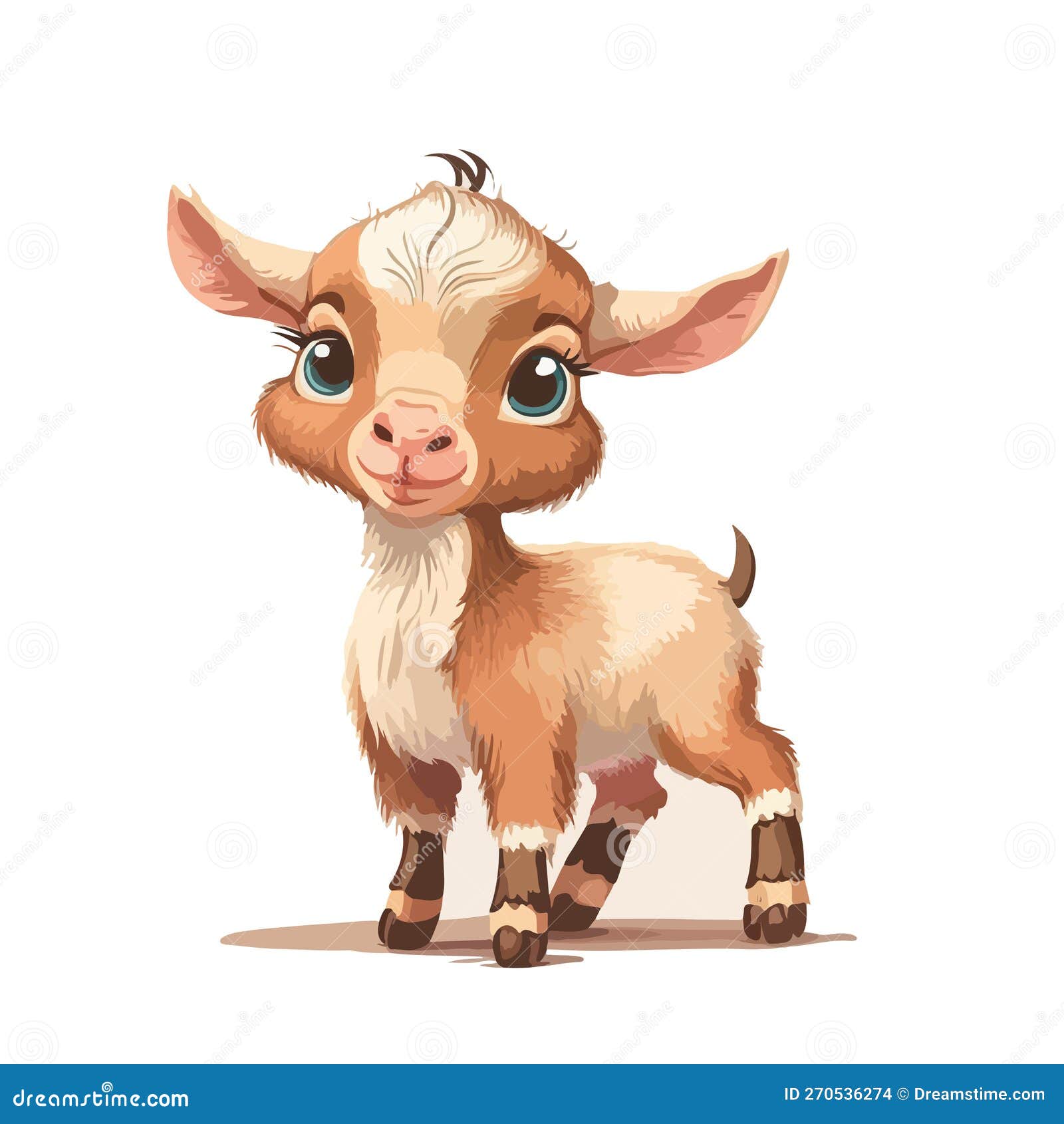 Sweet Cute Little and Young Goat. Cute Pet Stock Vector - Illustration ...