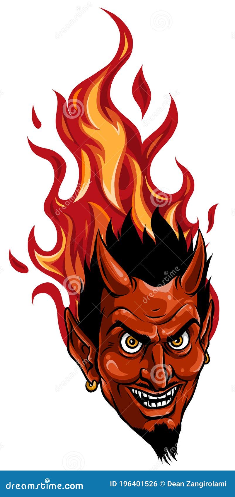 Devil Mascot Playing Ice Hockey Vector Cartoon | CartoonDealer.com ...