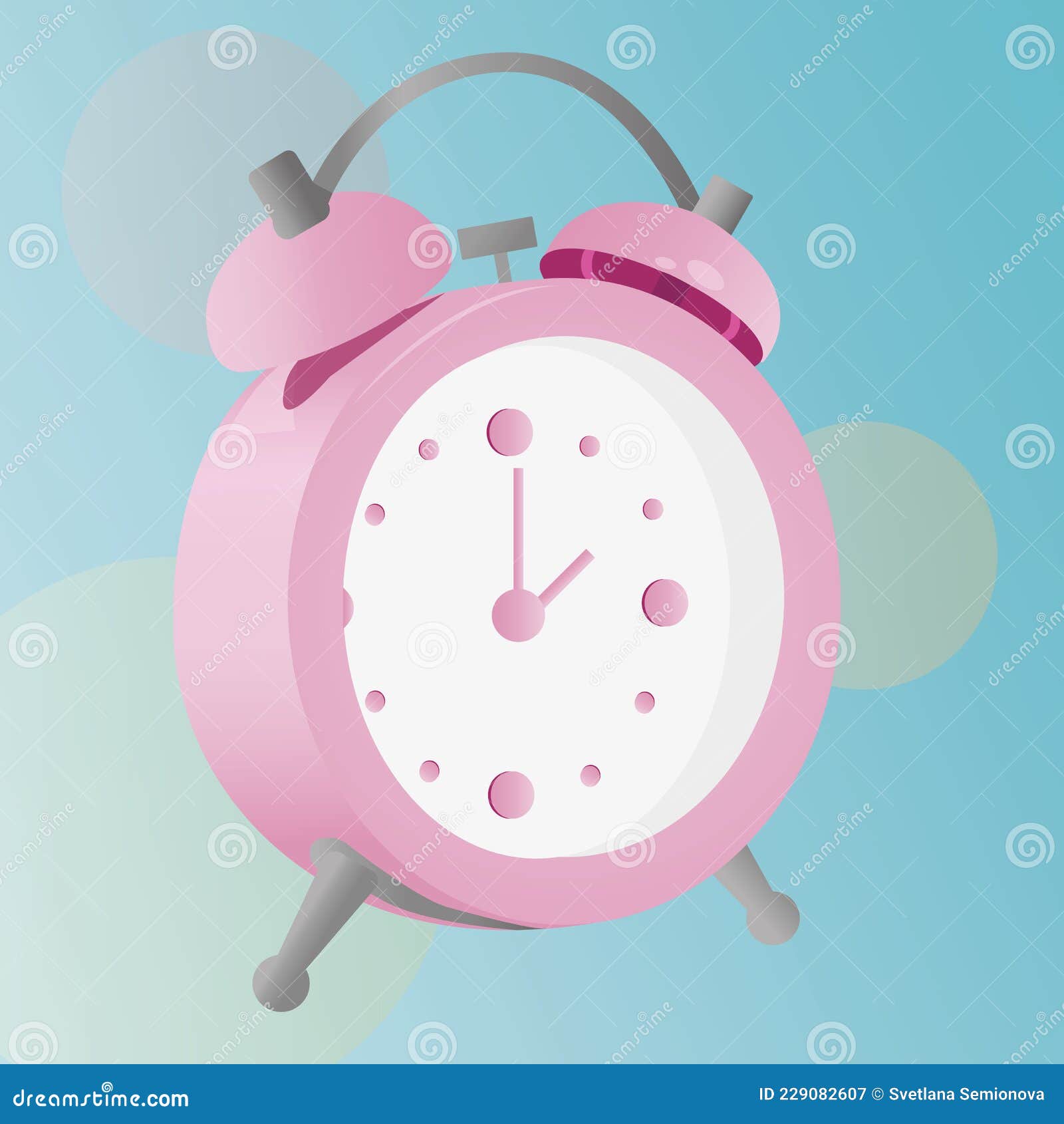 Vector Image Depicting Alarm Clock Pink Stock Vector - Illustration of ...