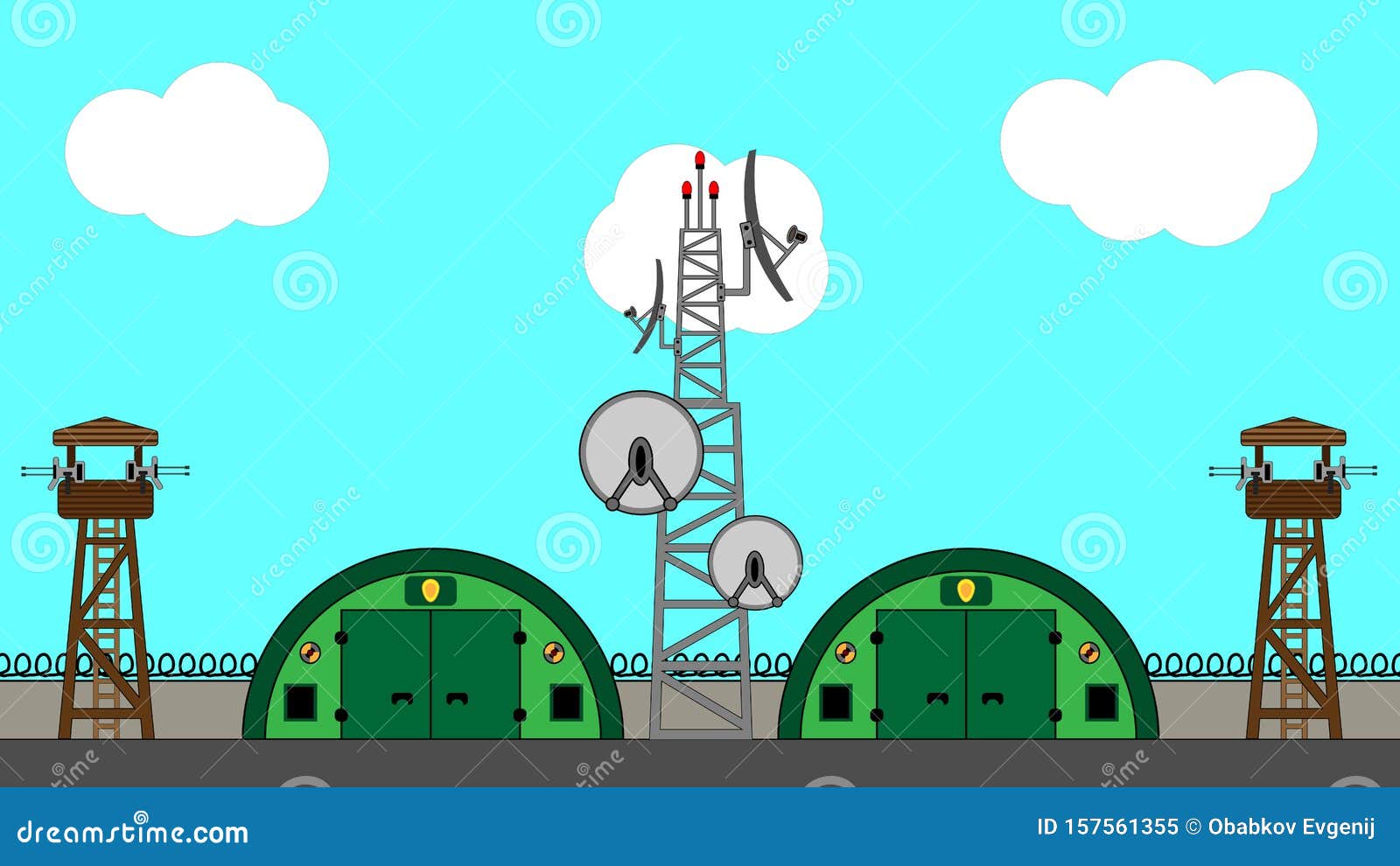 Military Base Flat Icon. Army Building Vector Illustration Isolated On ...