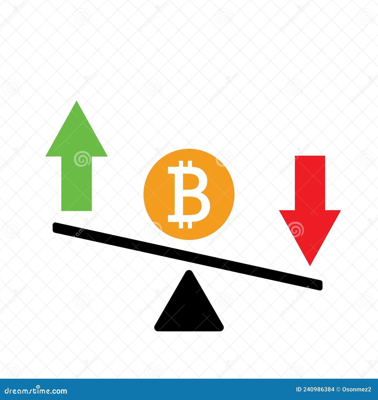 Vector Image Describing Bitcoin Price Rise and Fall Stock Vector ...