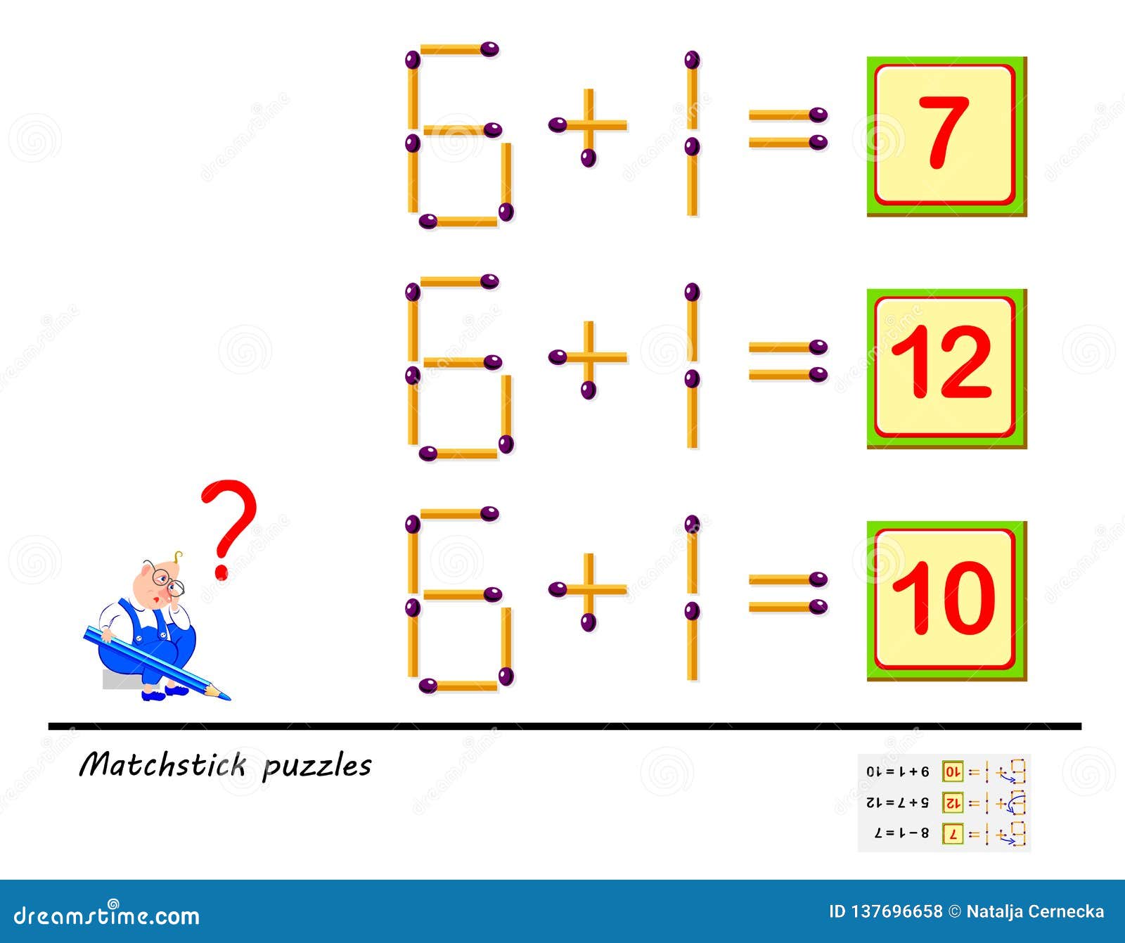 Logic Puzzle Game. in Each Task You Must Move 1 Matchstick To Make the ...