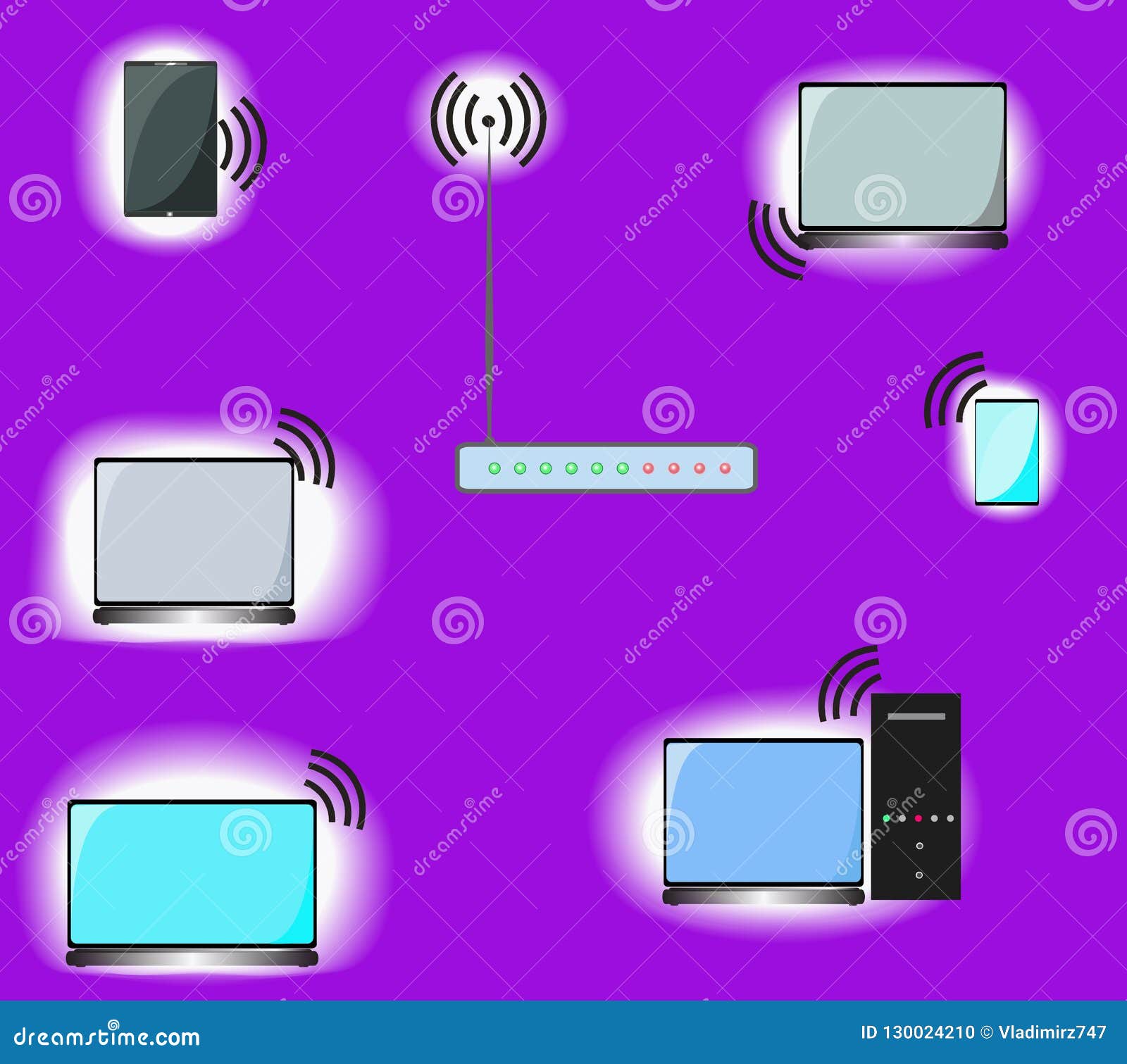 Conceptual Image of the Wi Fi Network Stock Vector - Illustration of ...