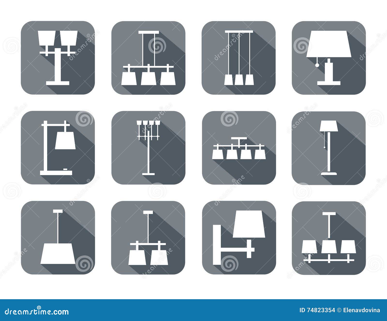 Vector Image of Different Types of Lamps Stock Illustration ...