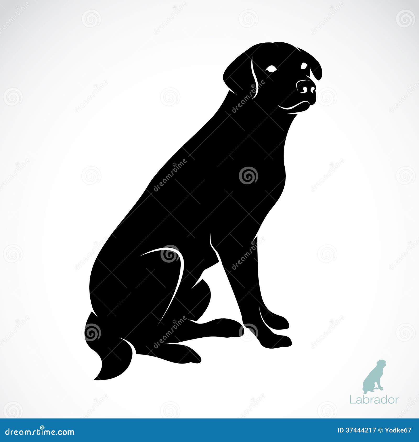 Sitting Lab Dog Outline