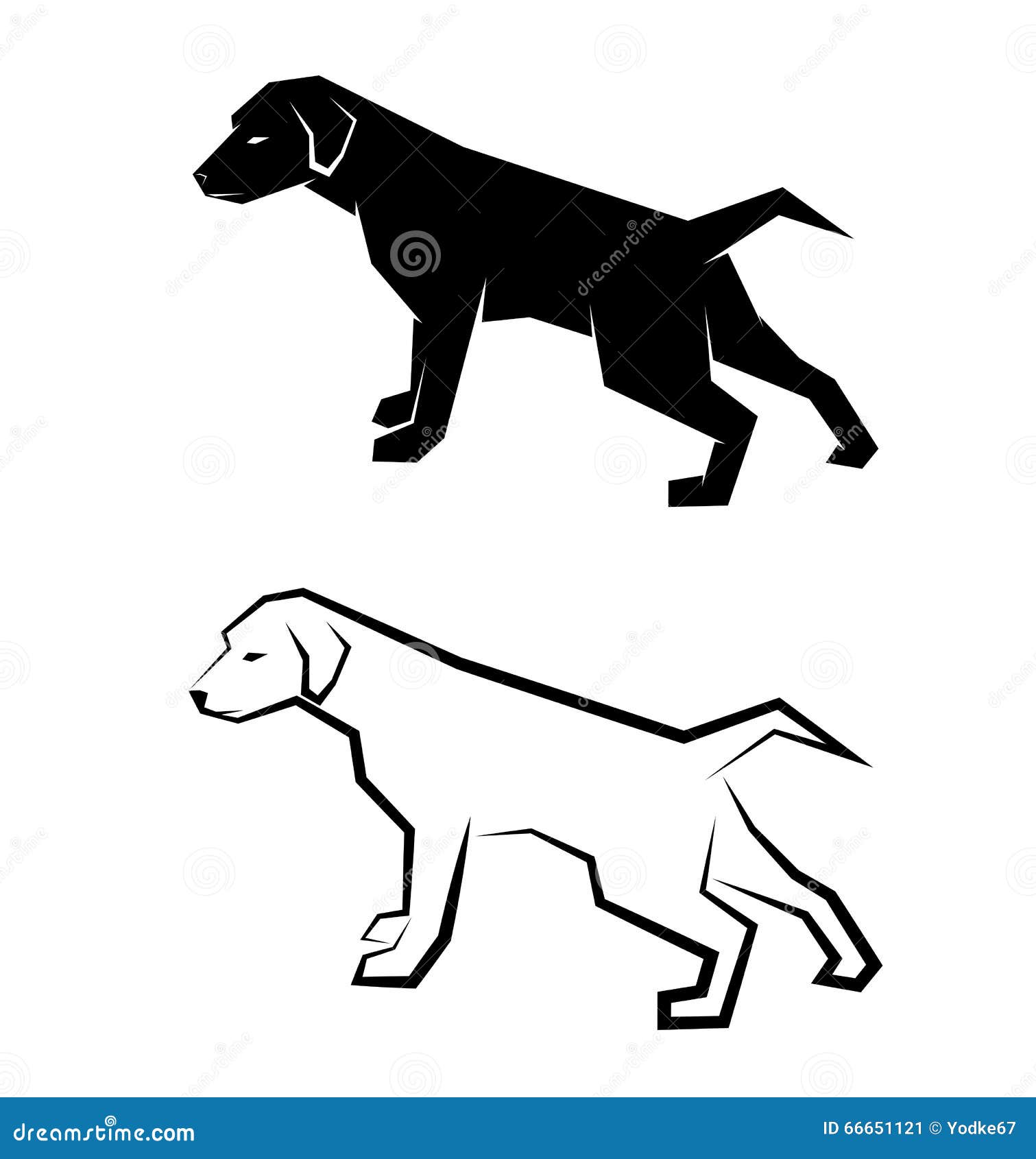 Vector Image of an Dog Labrador Stock Vector - Illustration of outline ...
