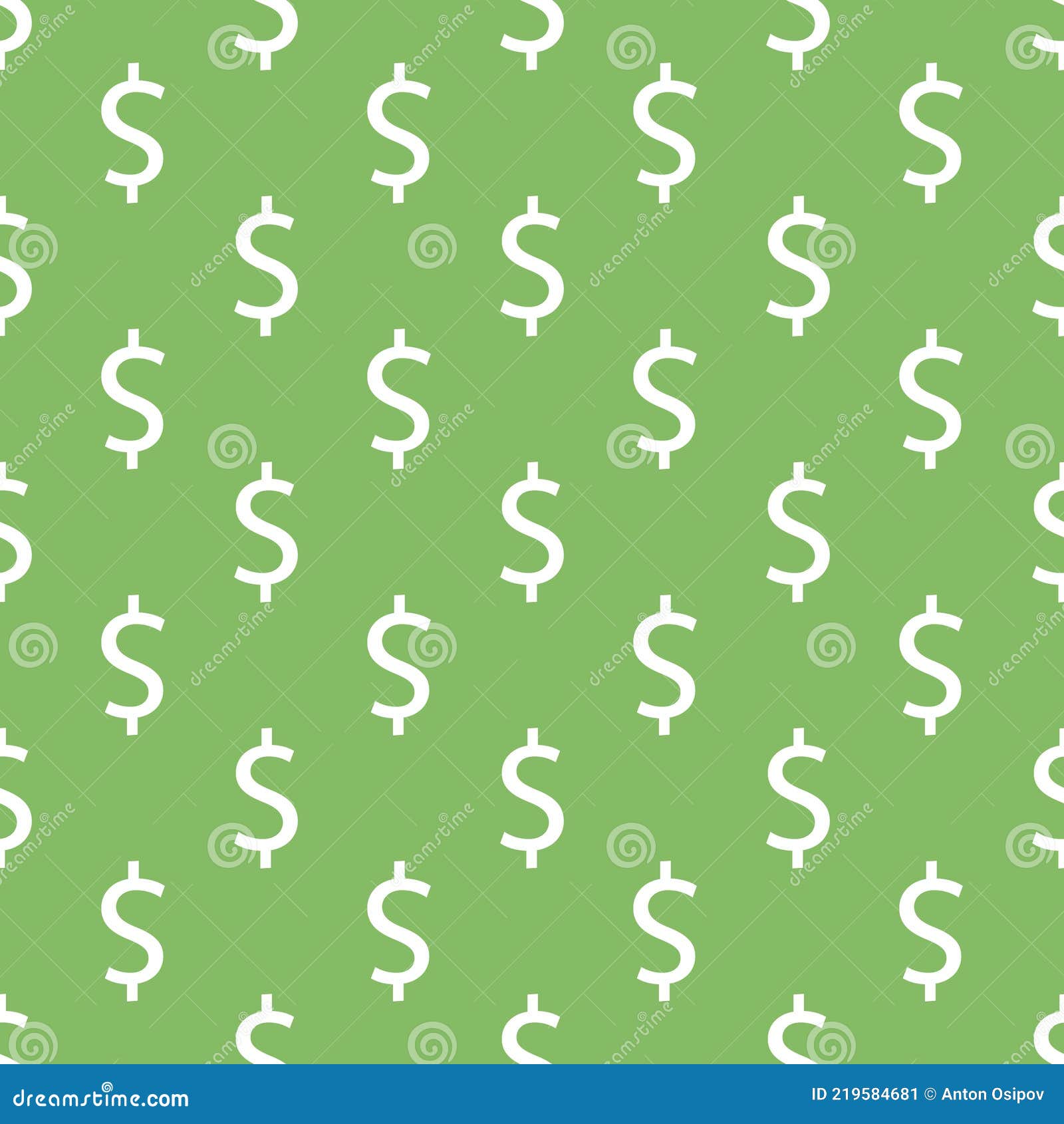 Vector Image of a Dollar Sign on a Green Background. Vector Dollar ...