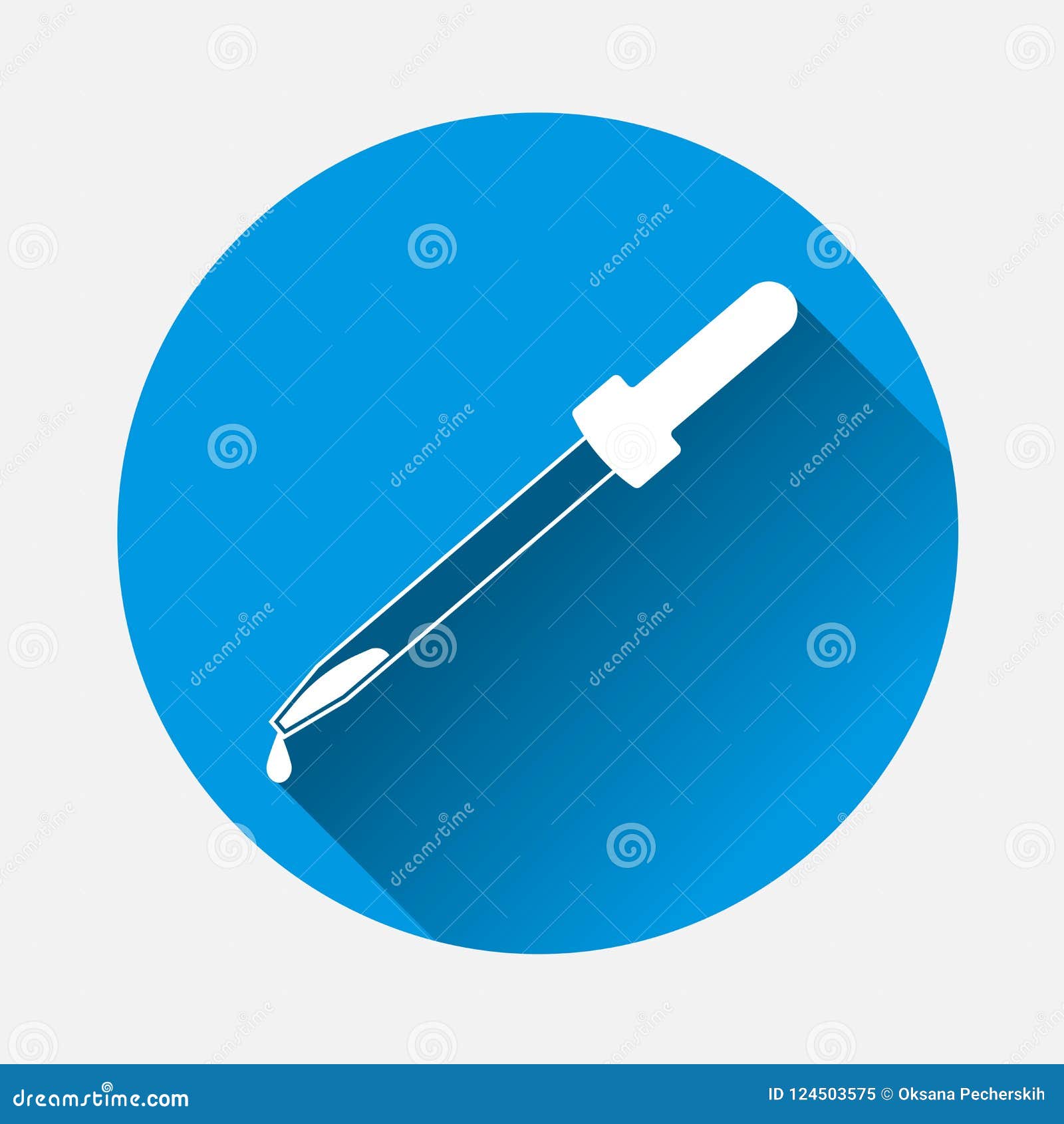 Vector Image Dropper on Blue Background. Flat Image Dropper with Stock ...