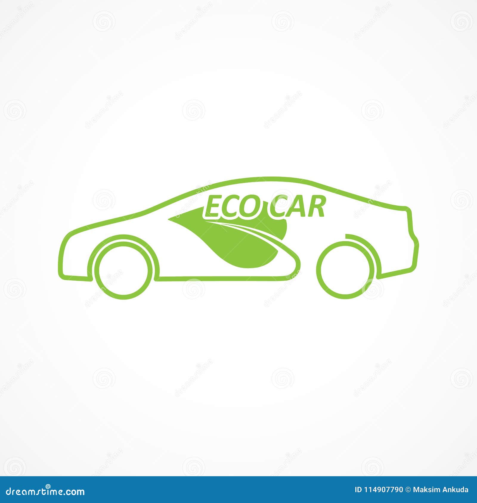 Vector image eco car logo. stock illustration. Illustration of line ...