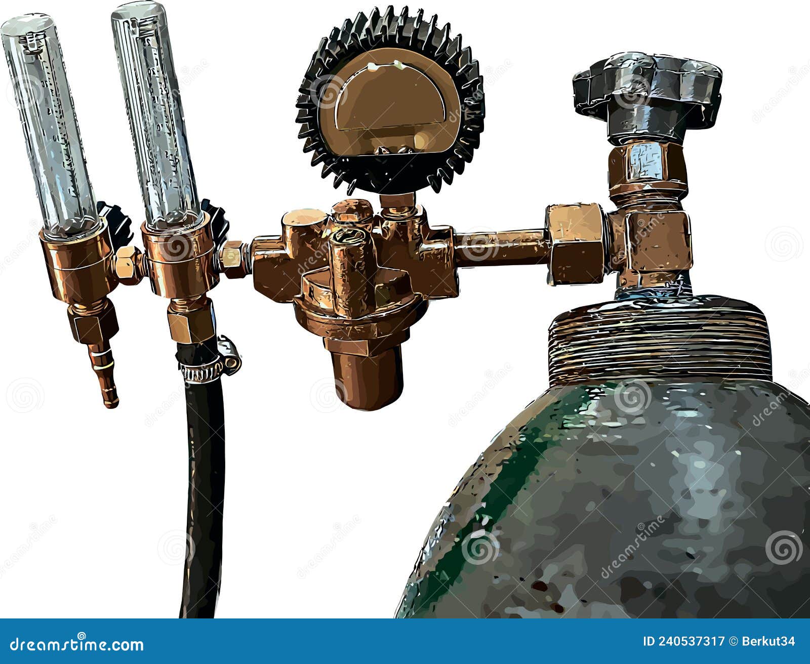 Vector Image of Equipment for Argon Arc Welding: Balloon and Pressure ...