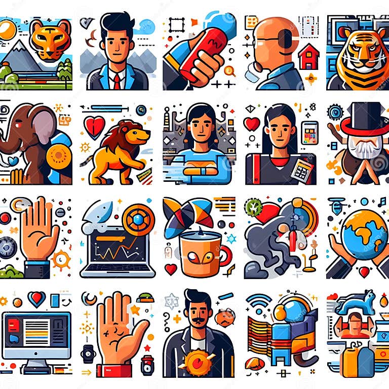 Vector Image of Everyday Figures Stock Illustration - Illustration of ...