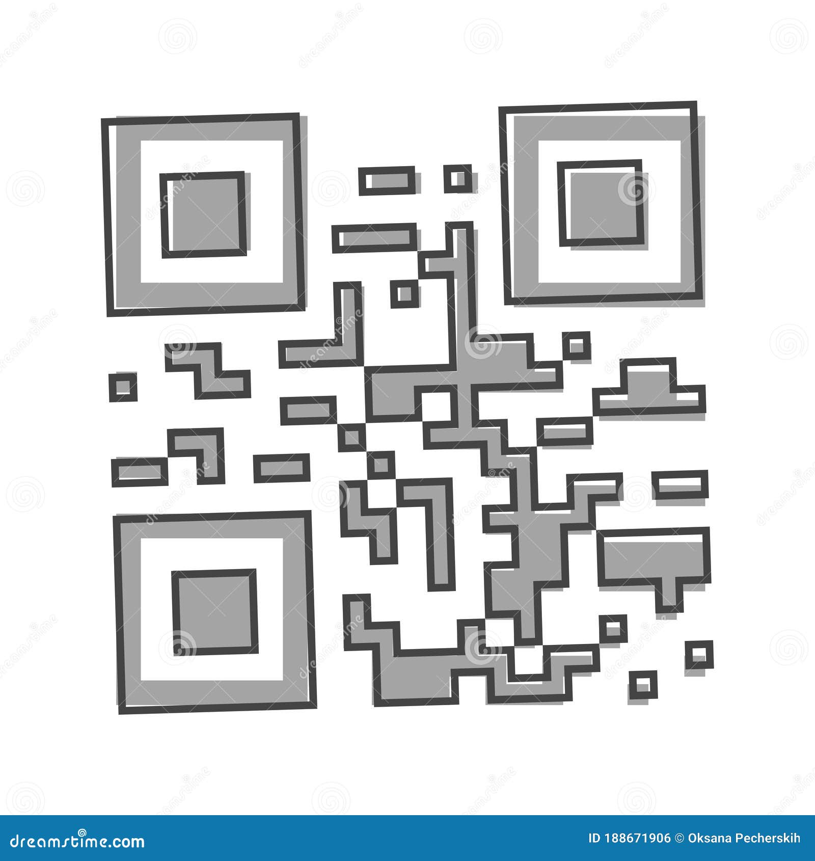 Vector Image is an Example of a QR Code for Reading Information by a ...