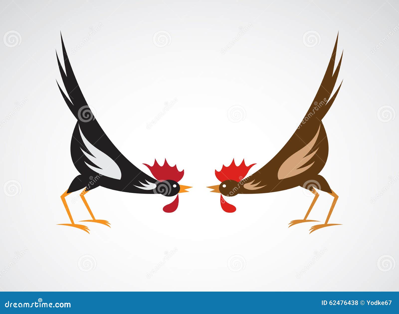 Cockfight Fighting Cartoon Vector | CartoonDealer.com #33021729