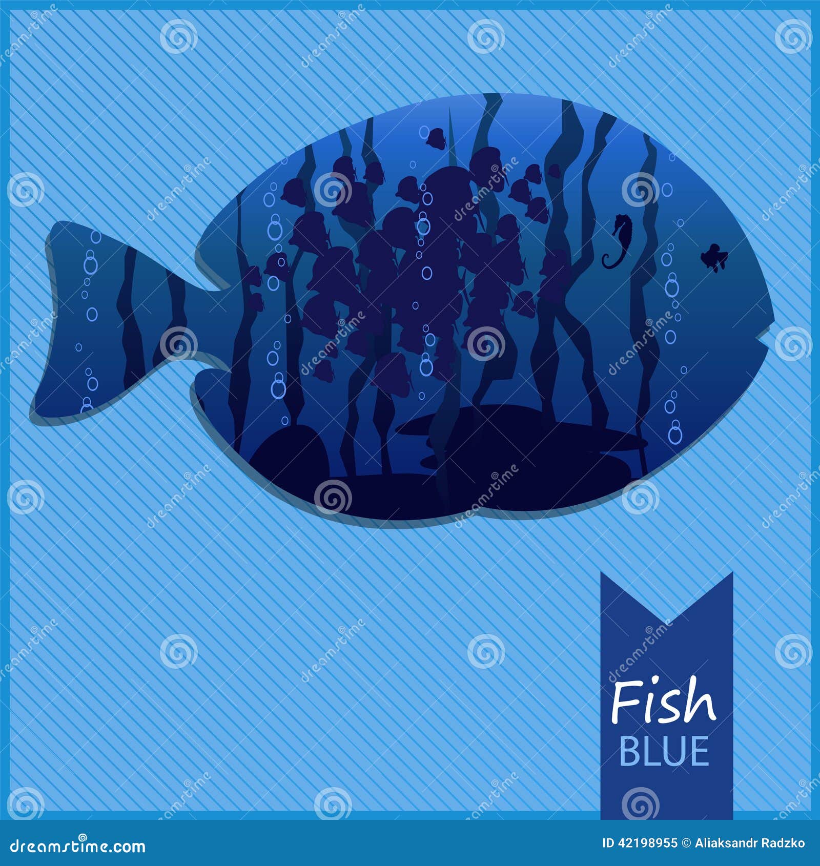 Vector Image Of An Fish On Blue Background | CartoonDealer.com #42198955