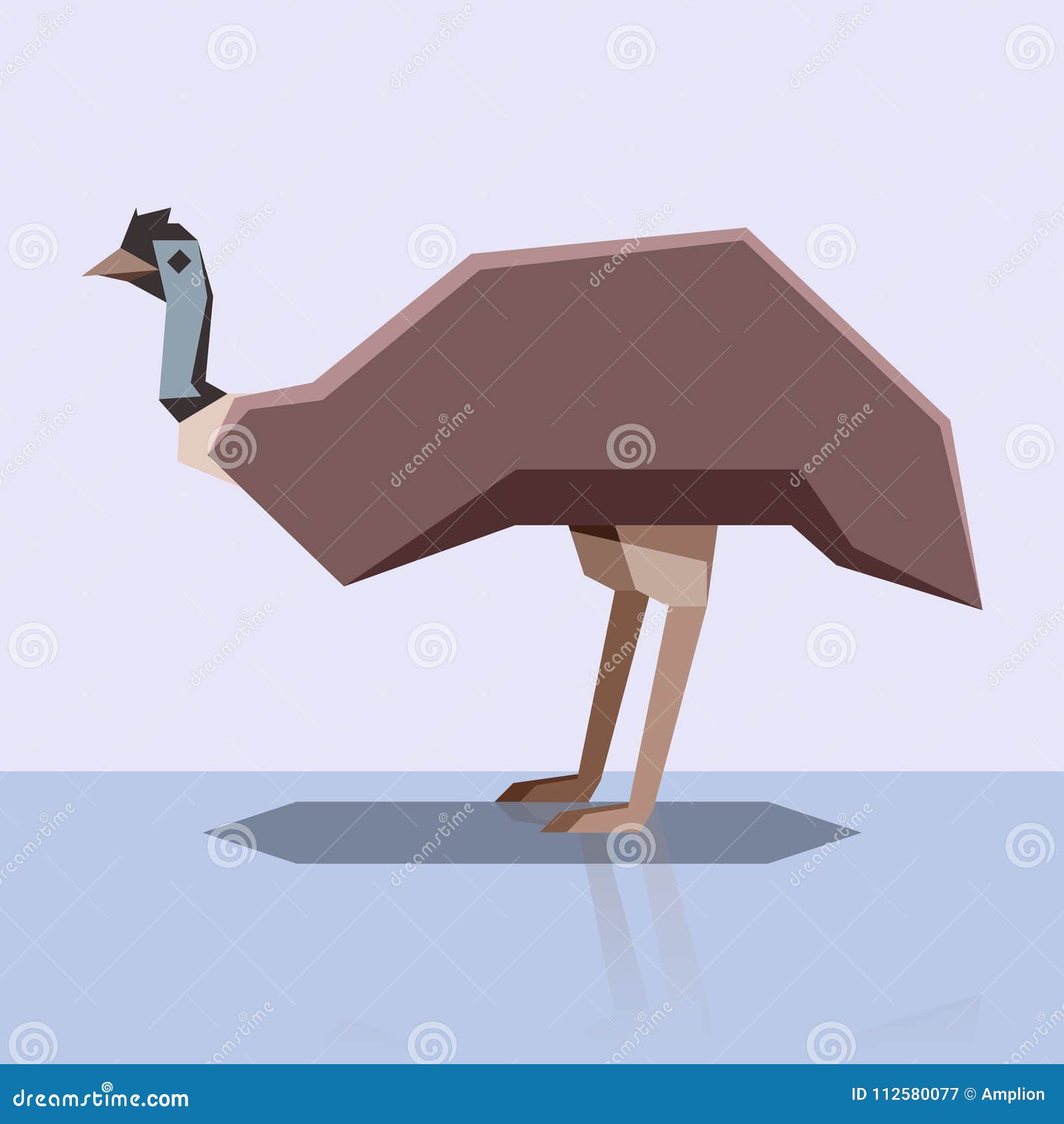 Flat design Emu stock vector. Illustration of exotic - 112580077