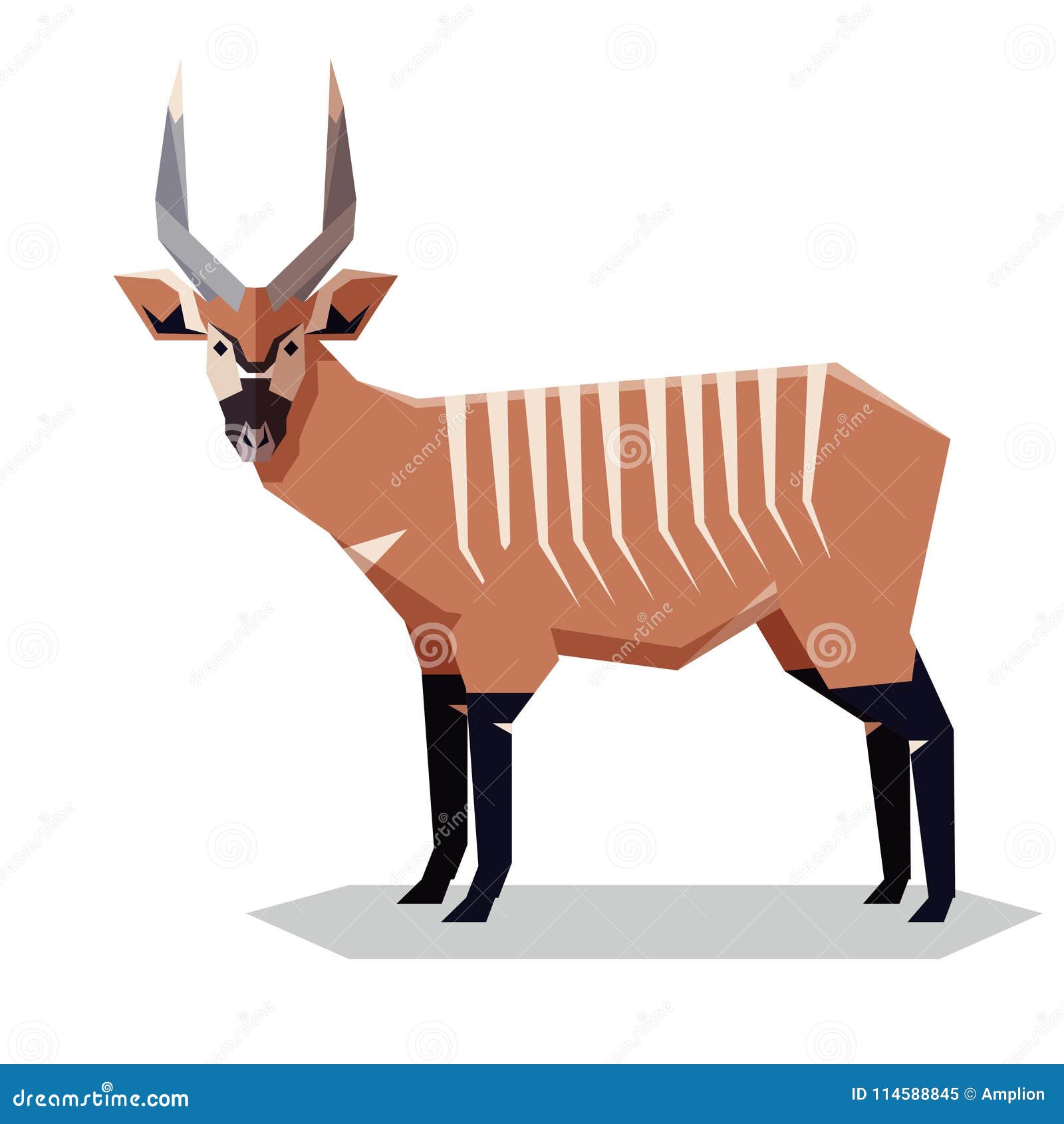 Bongo Standing On Two Legs Cartoon Character. Vector Illustration ...