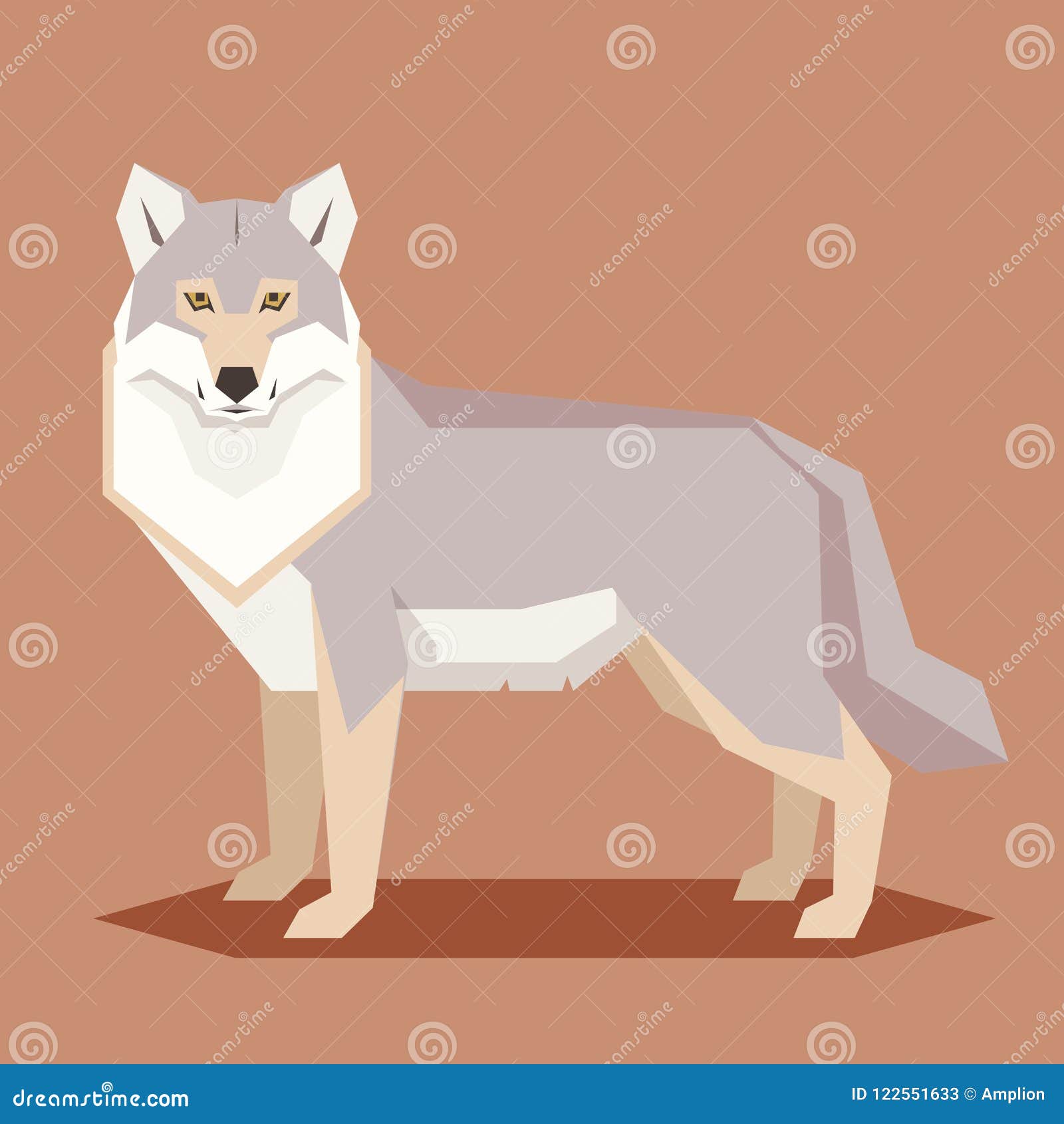 Flat geometric Wolf stock vector. Illustration of element - 122551633