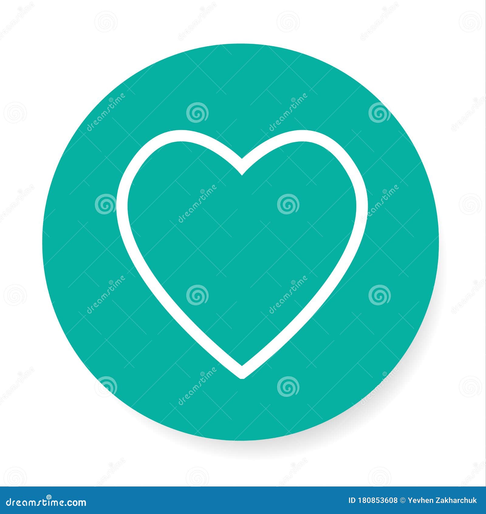 Vector Image of a Flat, Linear Heart Icon. Isolated Heart on a White ...