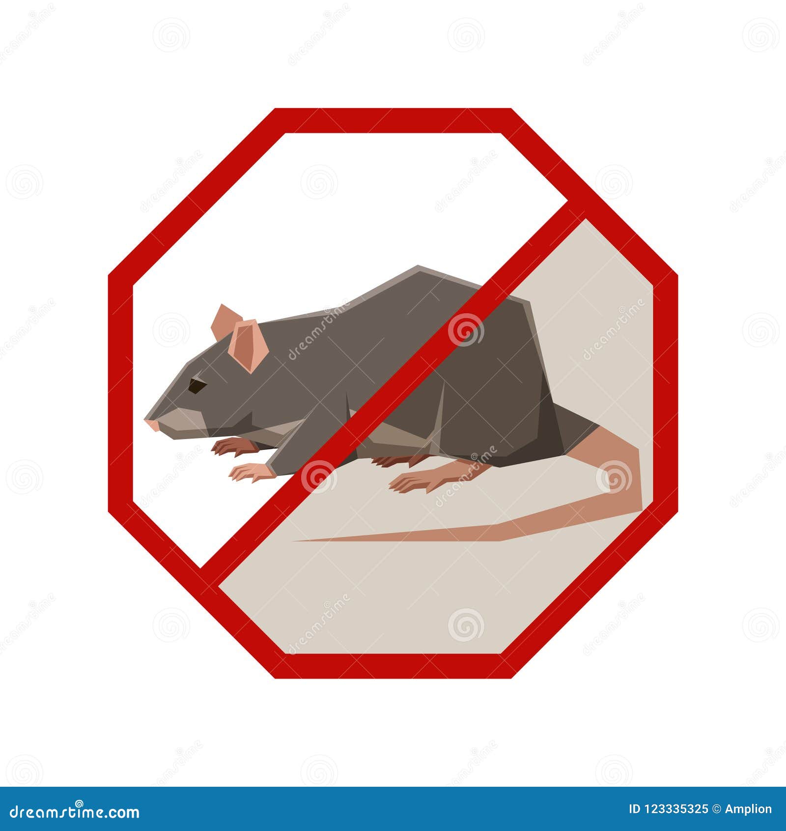 Flat Polygonal Sign with Rat Stock Vector - Illustration of laboratory ...