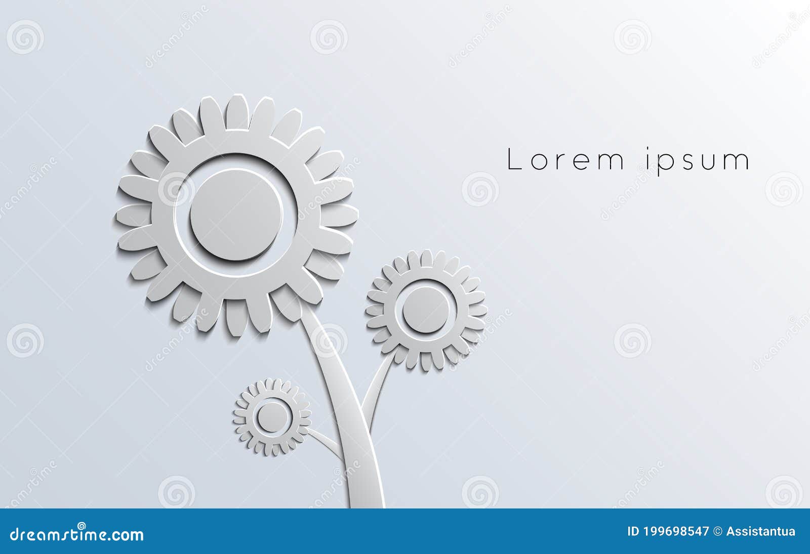 Vector Image Flower from Gear Wheels, Abstract Technological Background ...