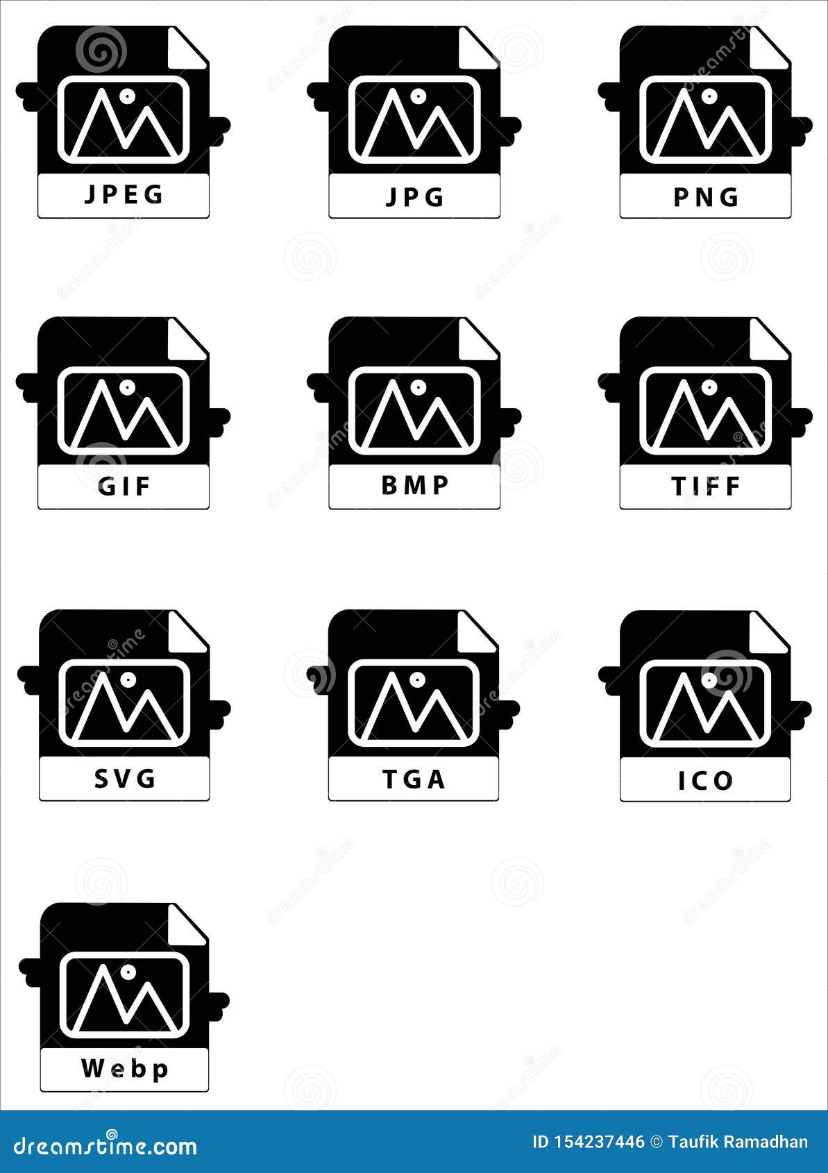 Vector Image Format Icon Set Design Solid Style Stock Vector ...