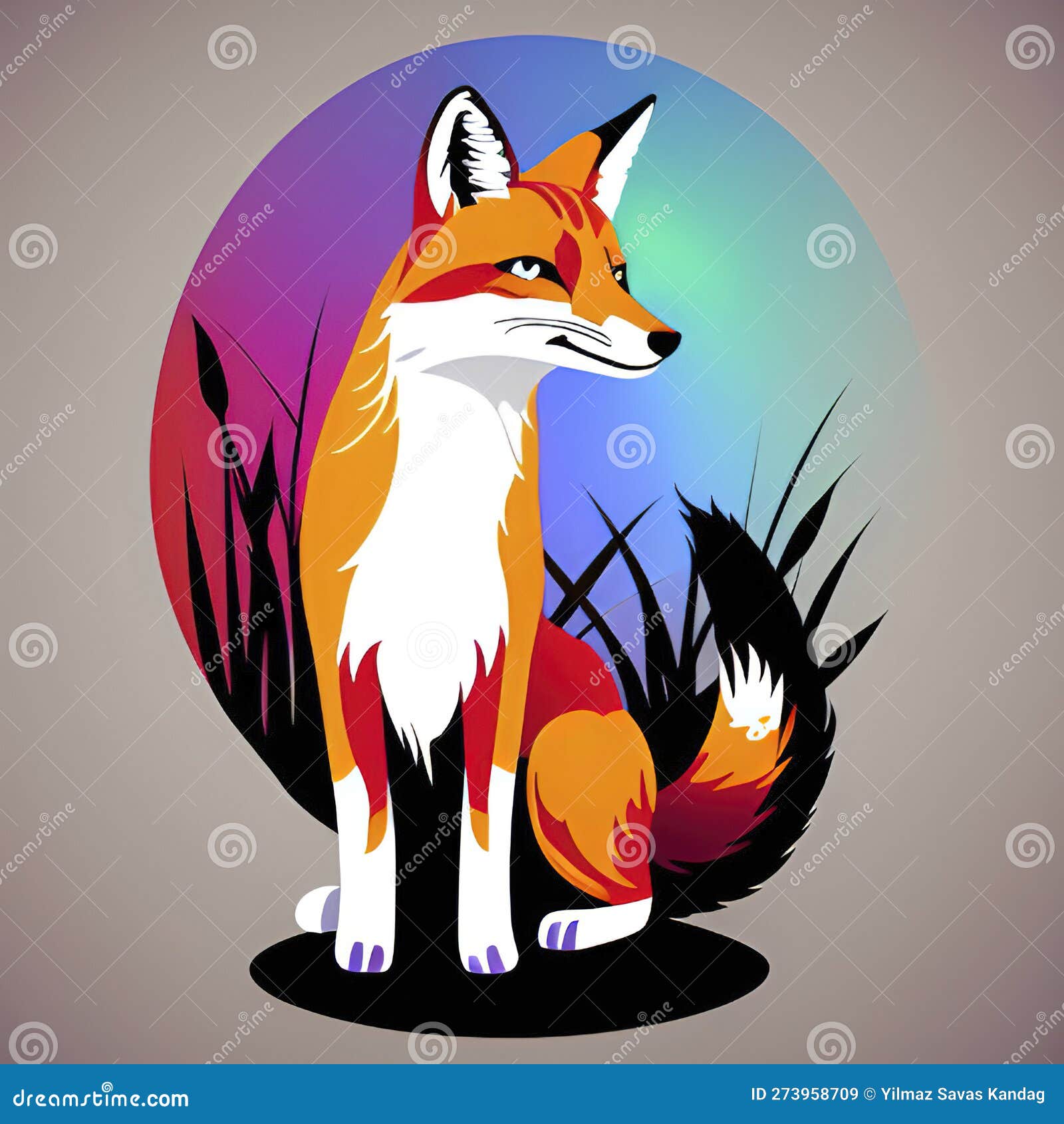 Vector image of a fox stock illustration. Illustration of character ...