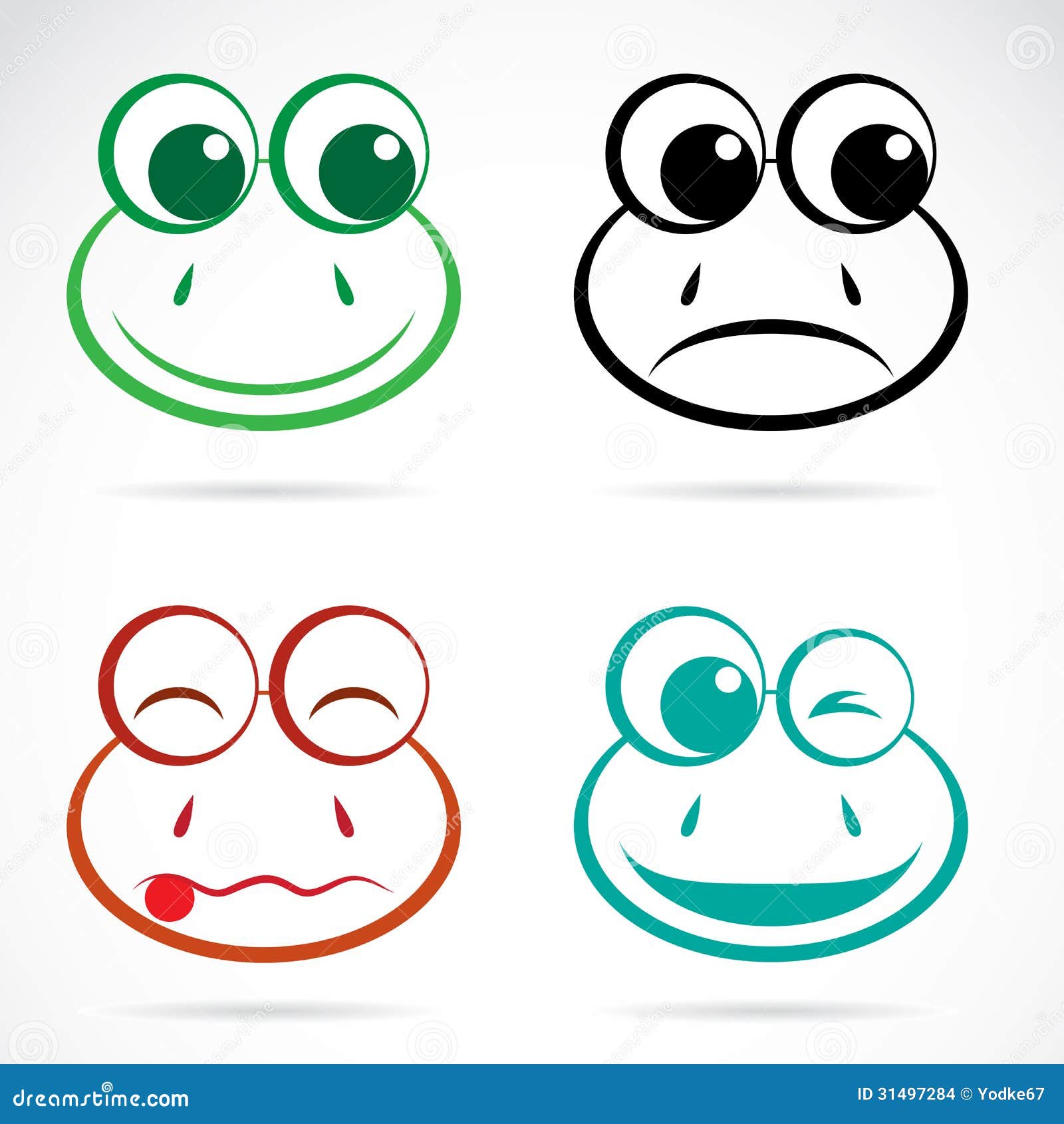 Frog Face Vector Illustration In Flat Design | CartoonDealer.com #80325146