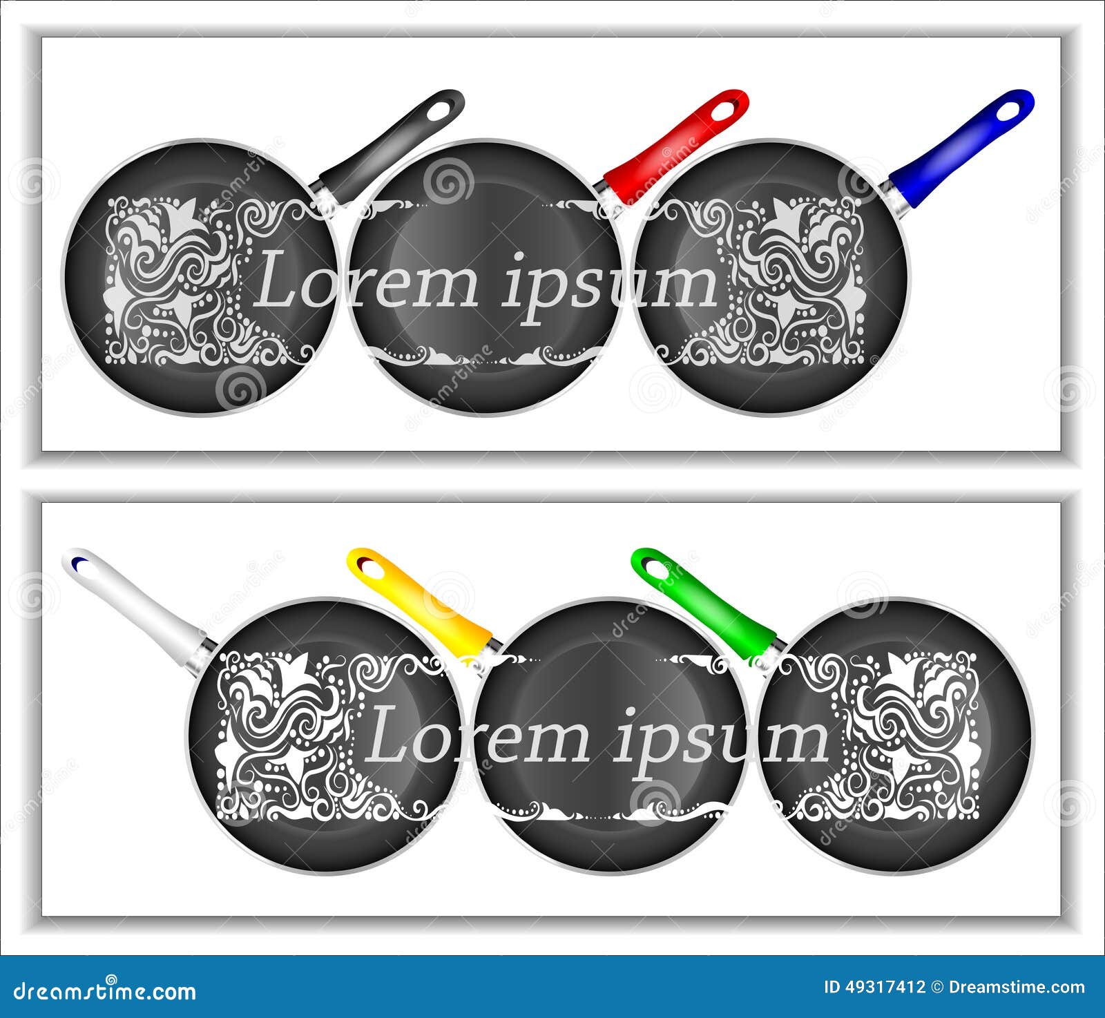 Vector Image of Frying Pans Stock Vector - Illustration of fried ...