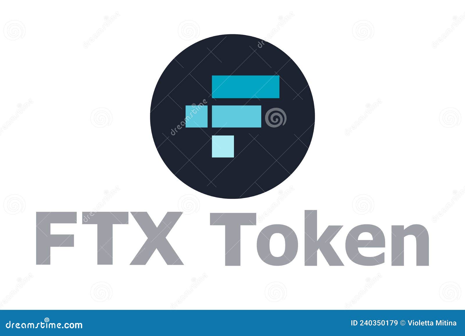 FTX Token. Cryptocurrency Logo on a White Background with Text ...