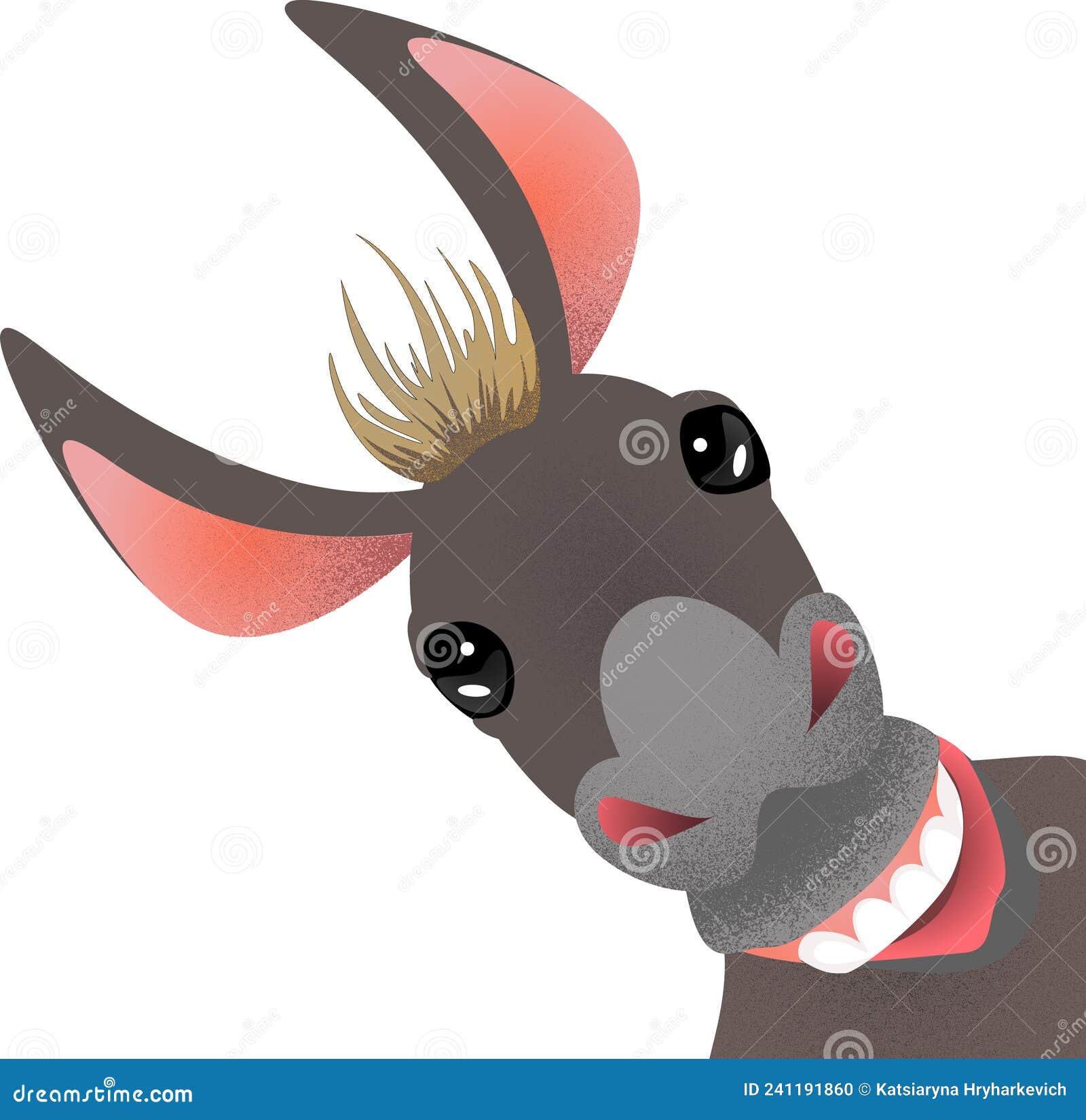 Funny Donkey in a Playful Mood Located on a Diagonal Canvas. EPS Stock ...