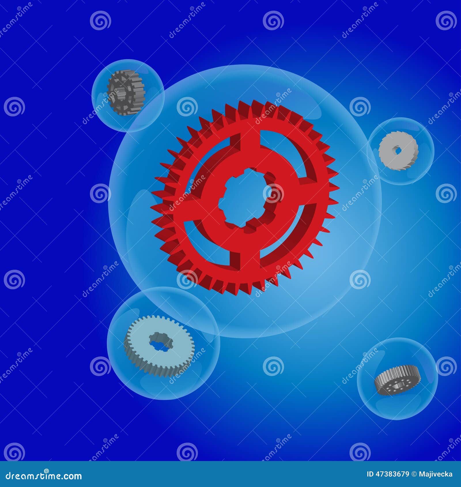 Vector image of gears. stock vector. Illustration of creative - 47383679