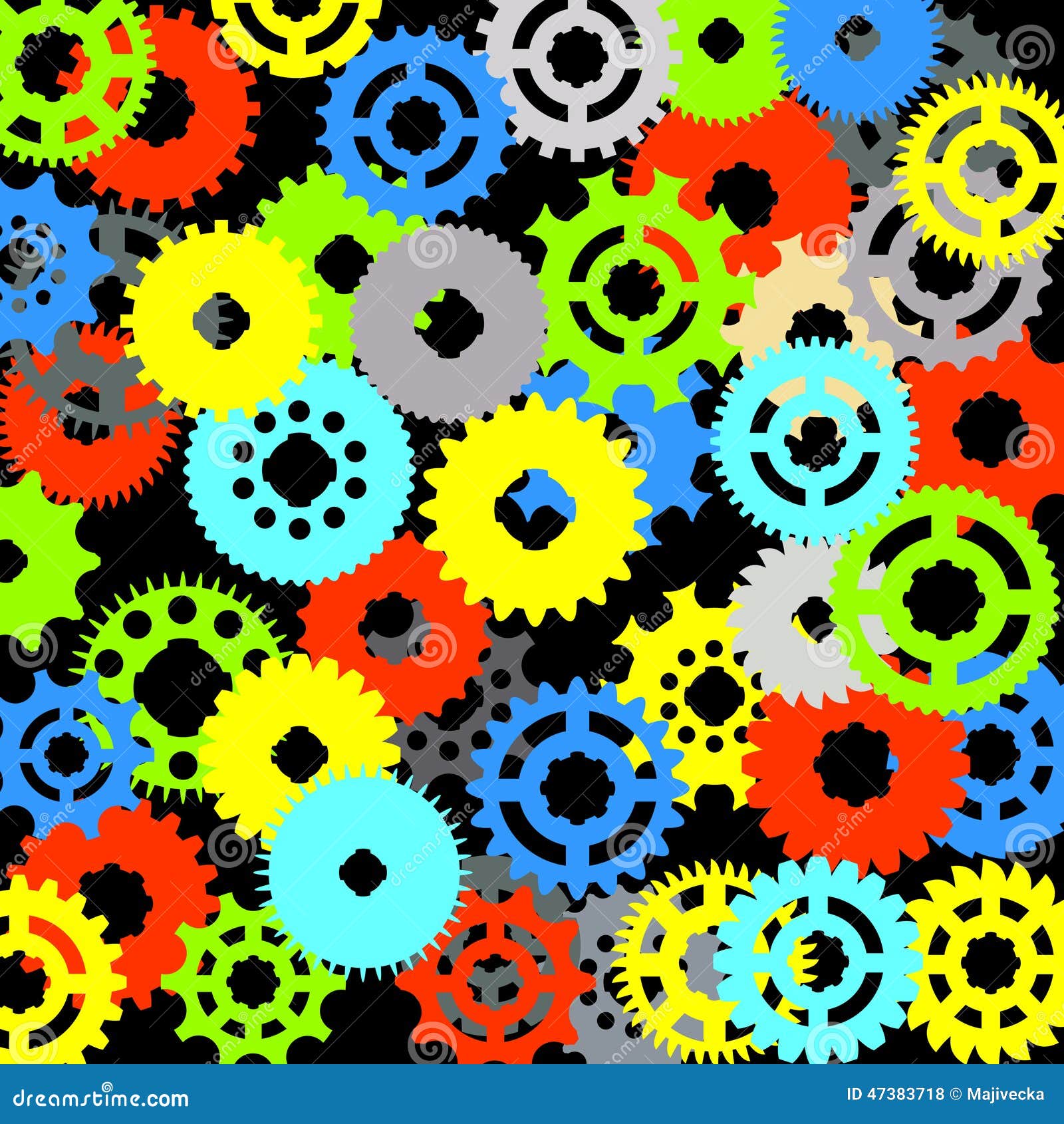 Vector image of gears. stock vector. Illustration of pattern - 47383718