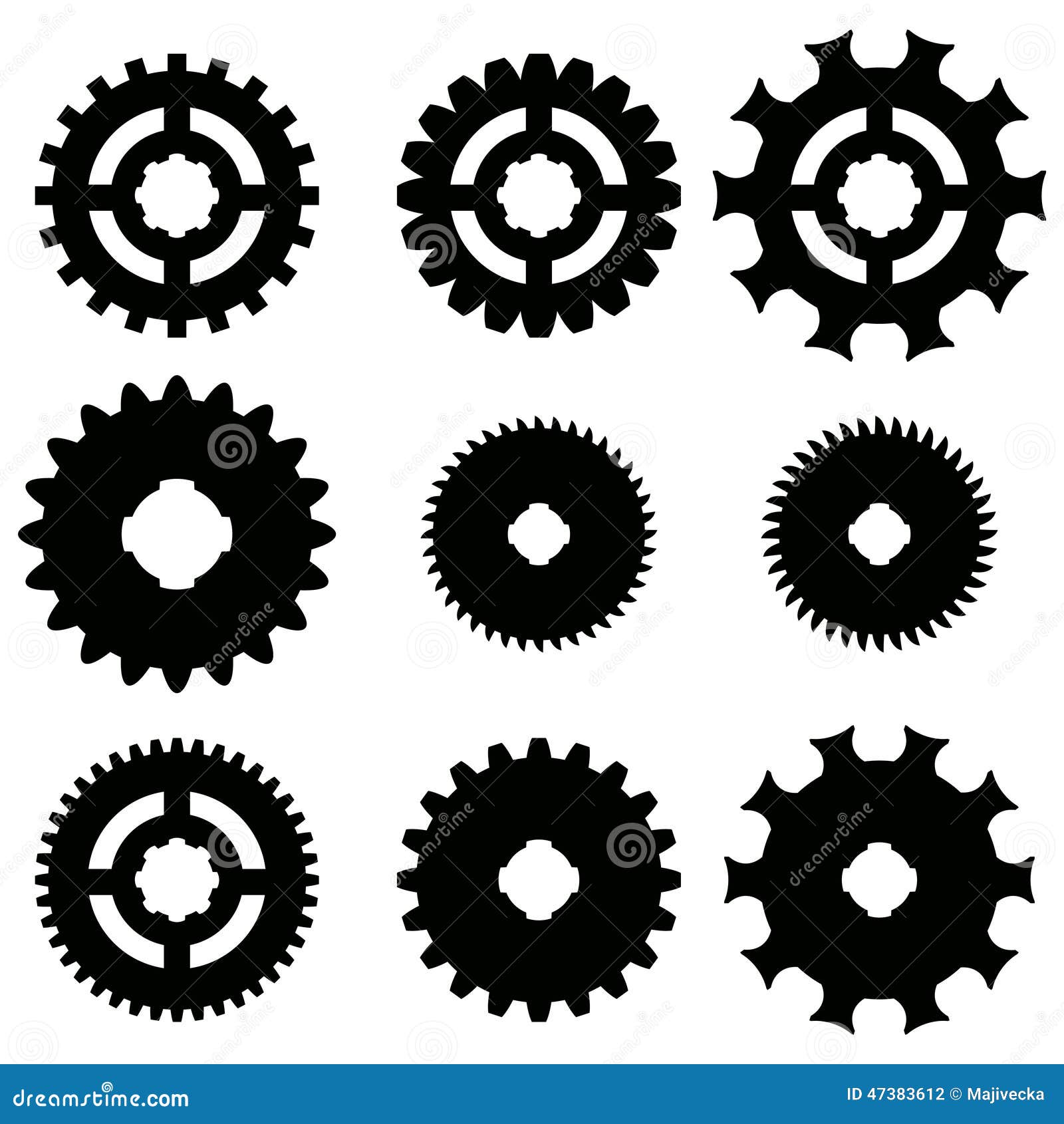 Vector image of gears. stock vector. Illustration of space - 47383612