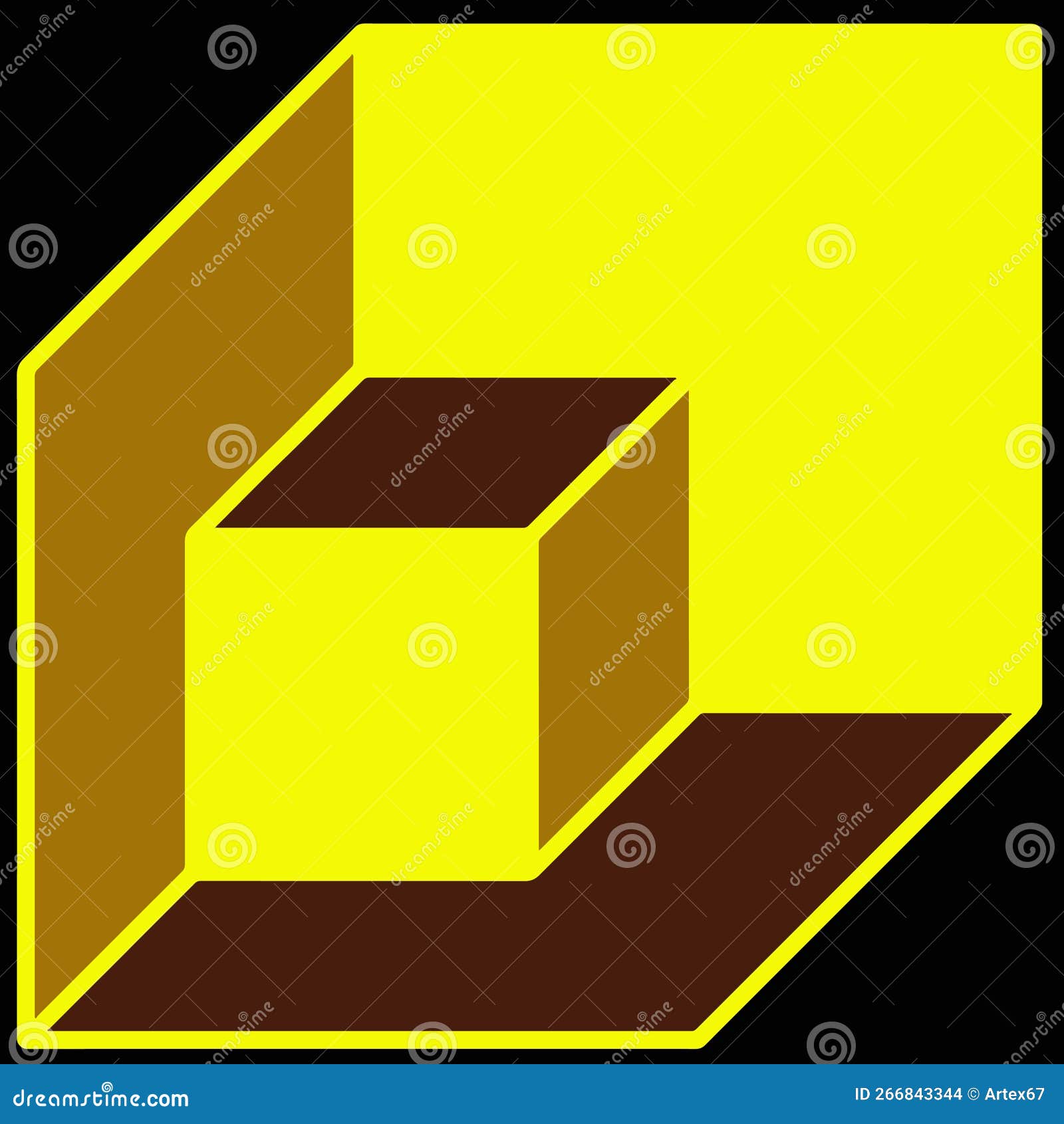 Image of a Geometric Figure Cube Inside a Cube Stock Vector ...