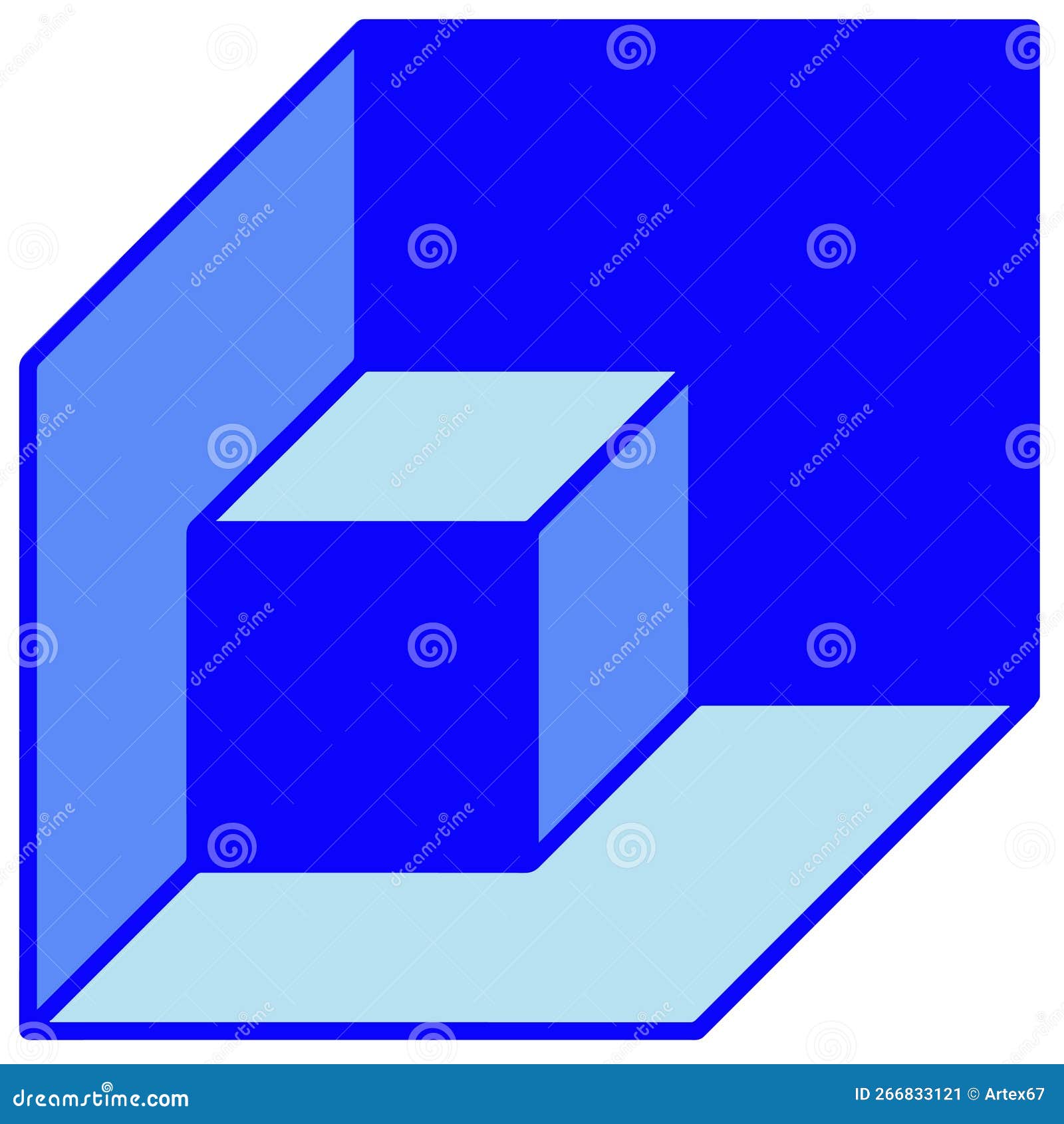 Image of a Geometric Figure Cube Inside a Cube Stock Vector ...