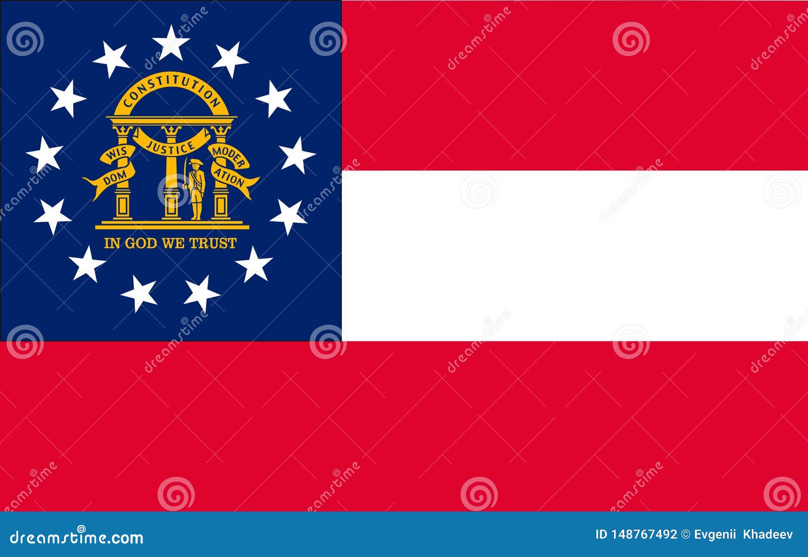 Vector Image of Georgia State Flag. Stock Vector - Illustration of ...
