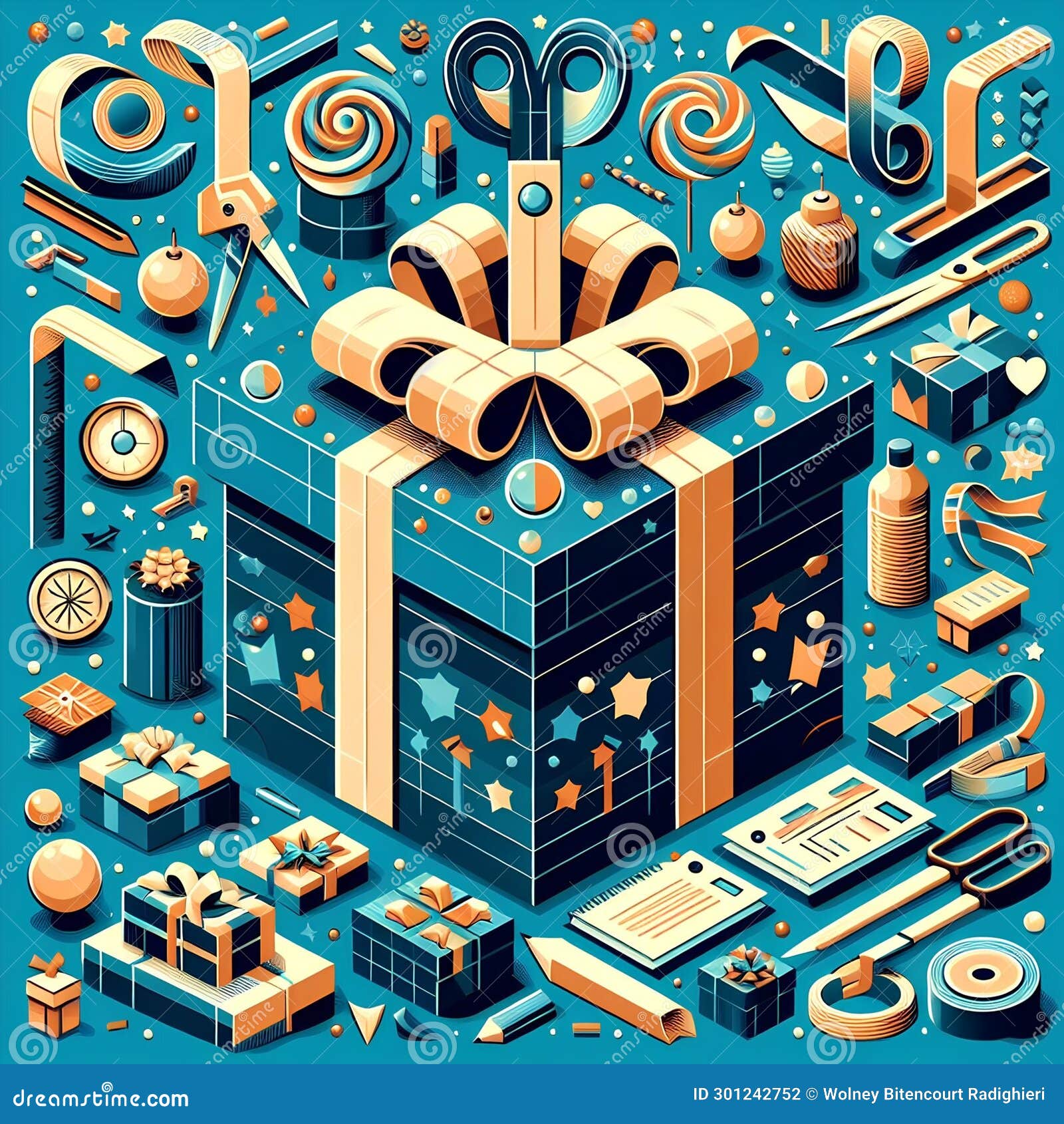 Gift Figure Created Using Ai Stock Illustration - Illustration of ...