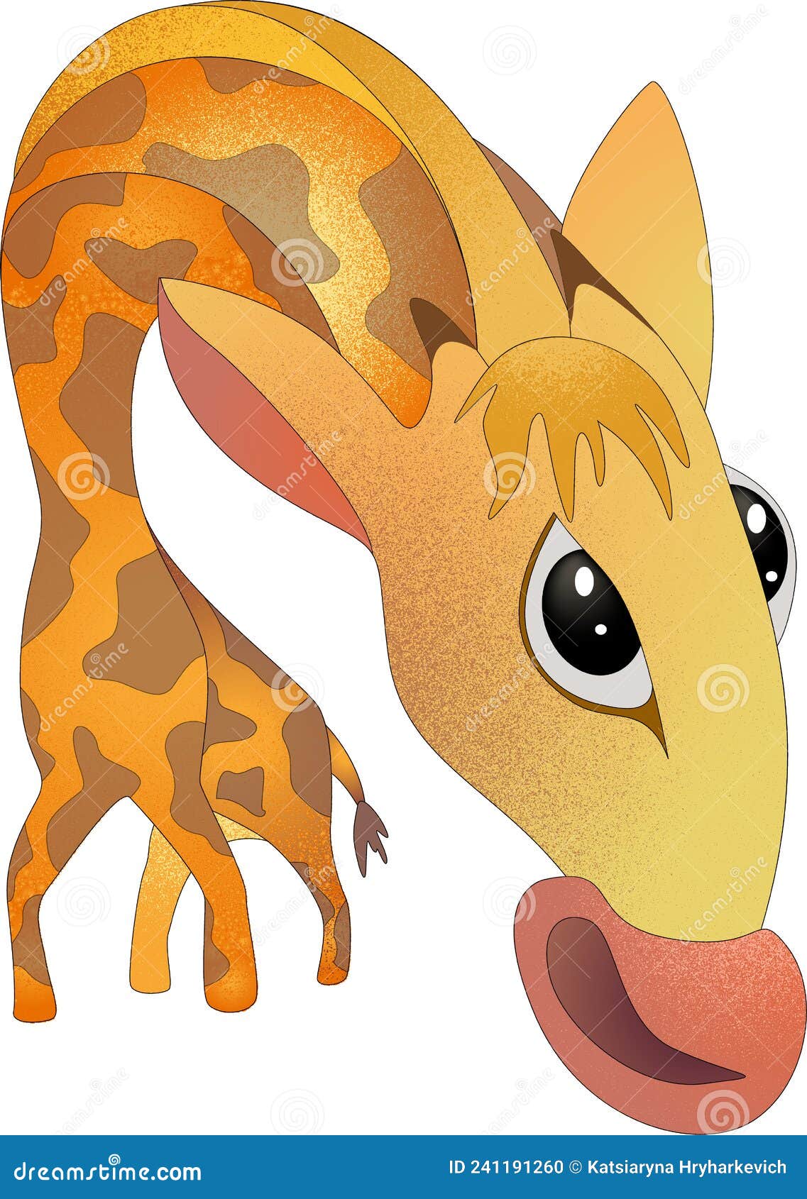 Vector Image of a Giraffe in an Awkward Pose Curved by an Arc with a Perplexed Look Stock Vector ...