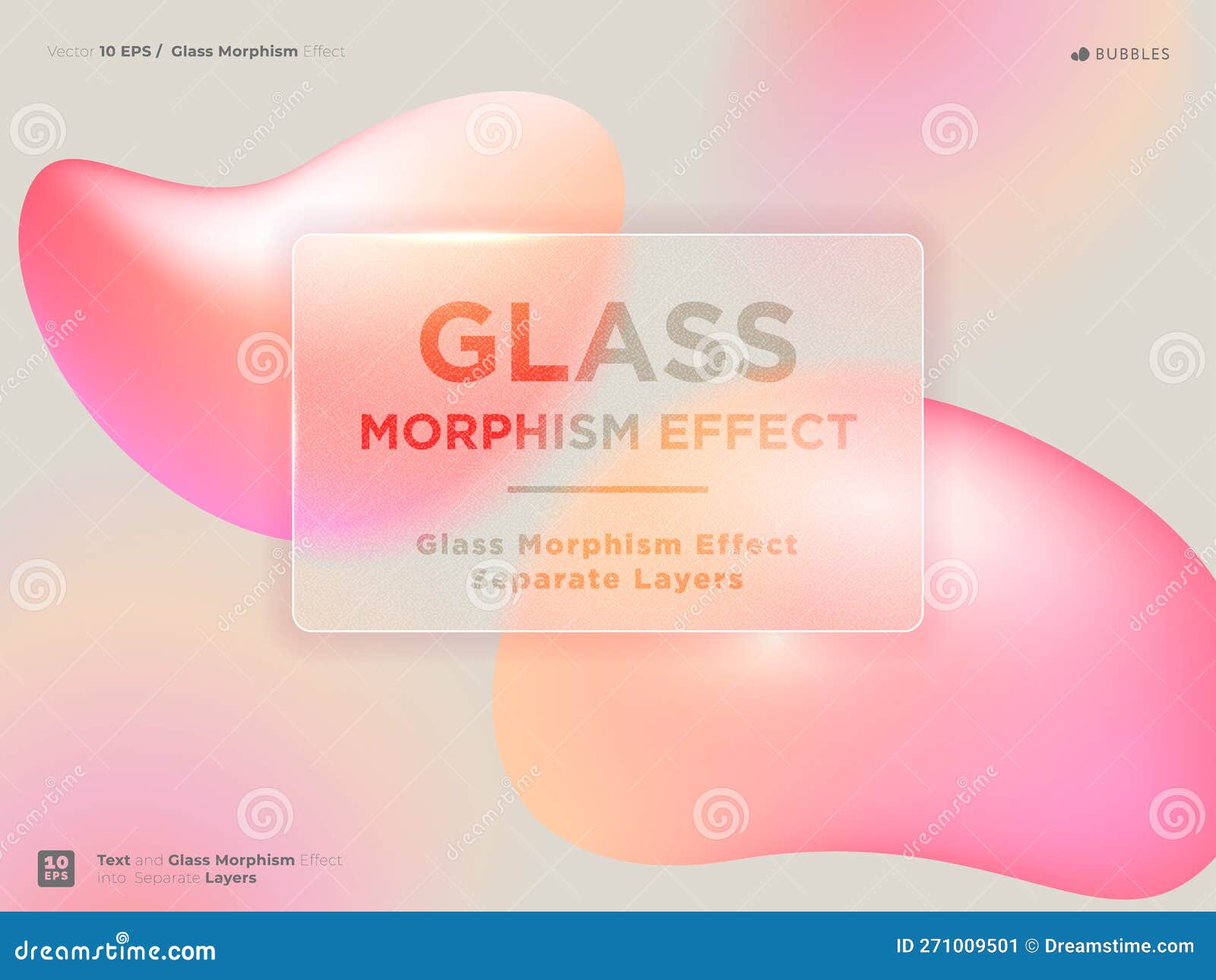 Vector Image in the Glass Morphism Style. Translucent Frosted Glass and ...