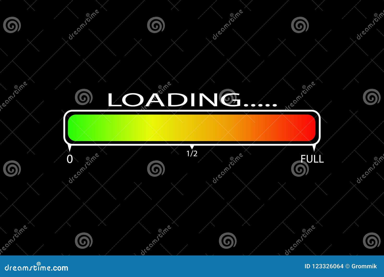 Graphic Loading Scale with Division by Level on a Black Backgrou Stock ...