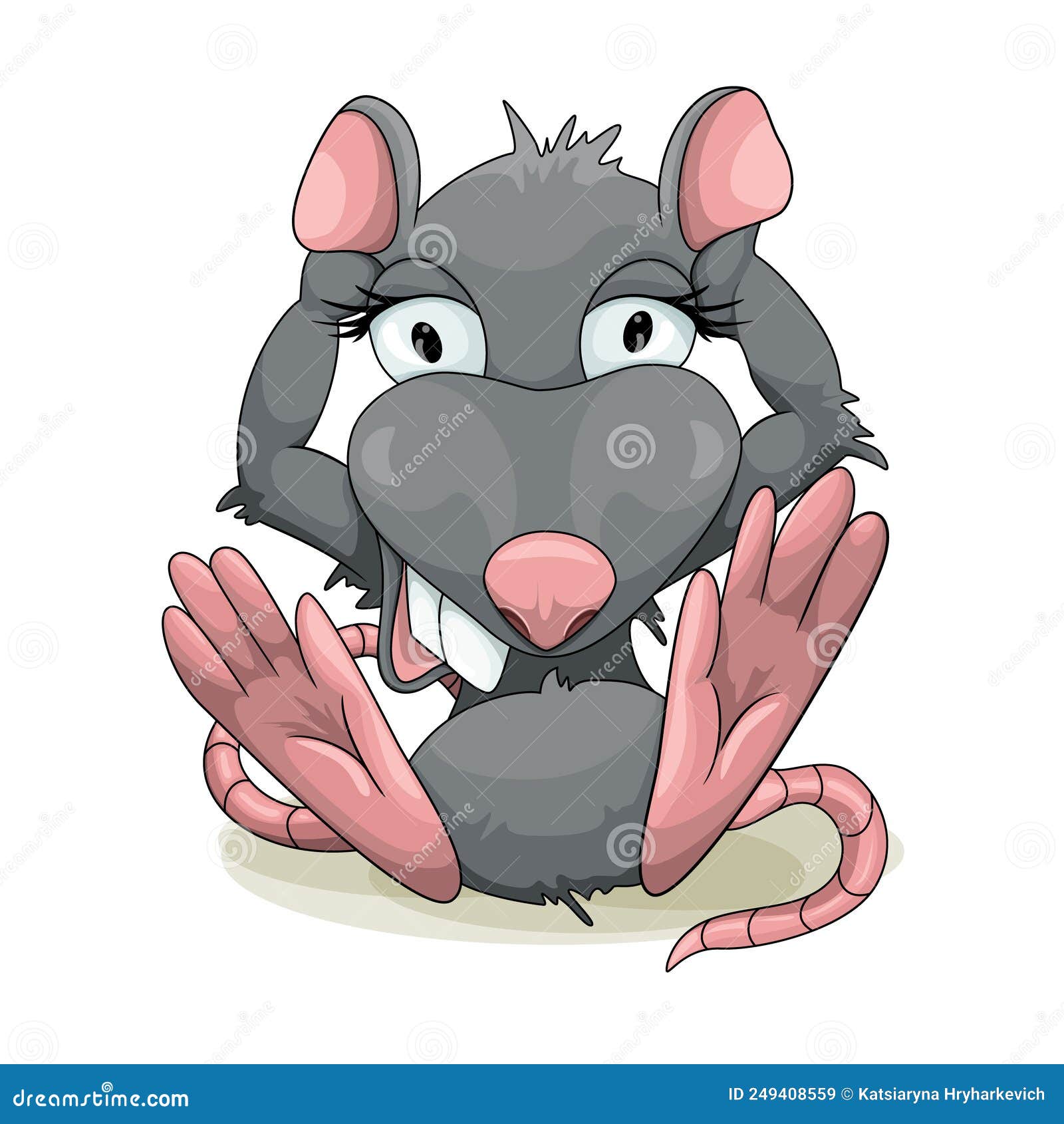 Vector Image of a Gray Mouse. Cartoon Style Stock Vector - Illustration ...